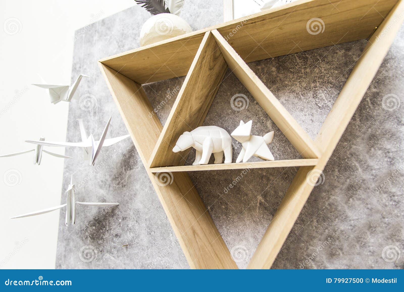 Triangle Shelf With Paper Animals Royalty-Free Stock Photo ...