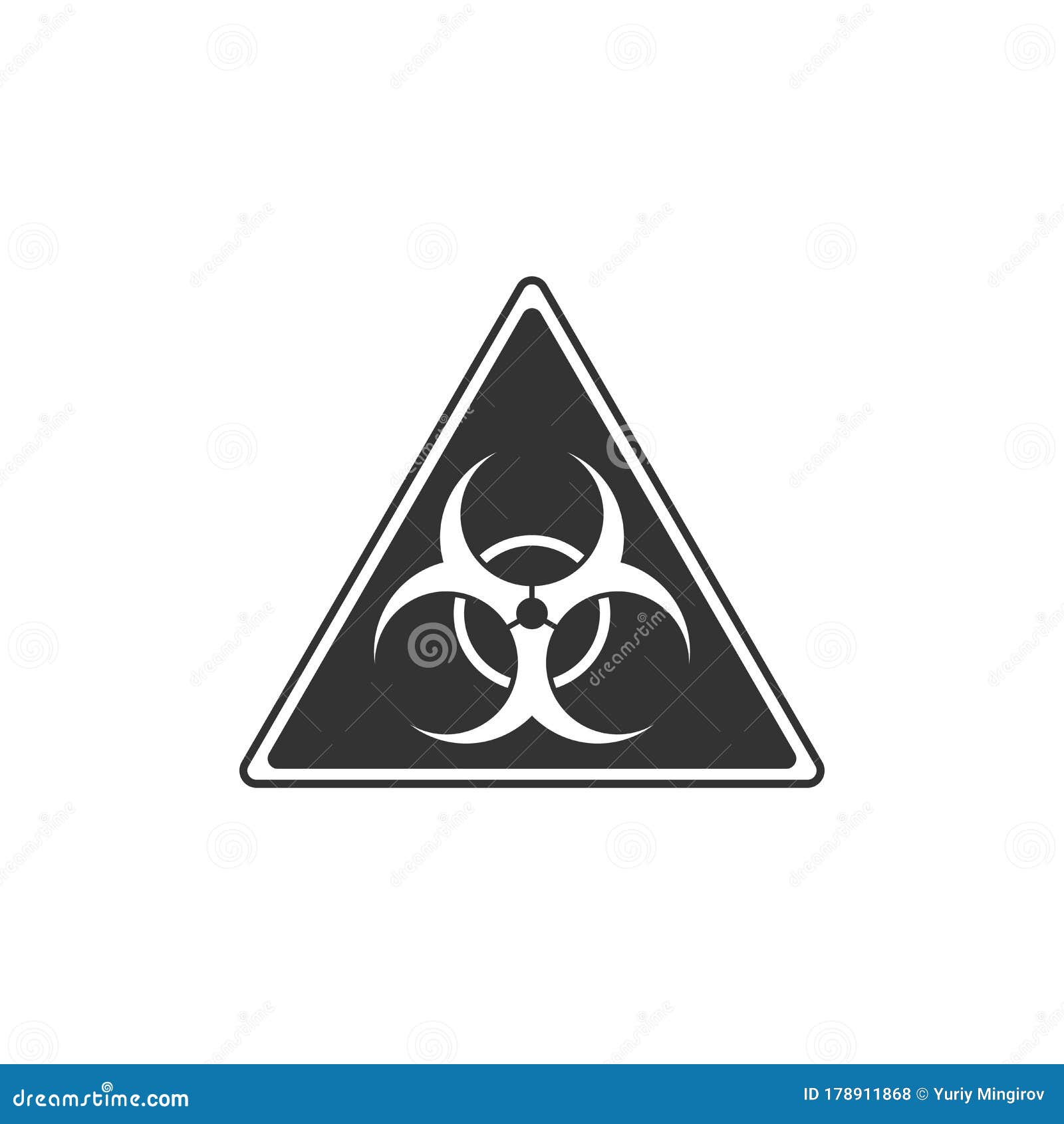 Triangle Sign with Biohazard Symbol Icon Isolated. Flat Design Stock ... Triangle Sign with Biohazard Symbol Icon Isolated. Flat Design Stock ...