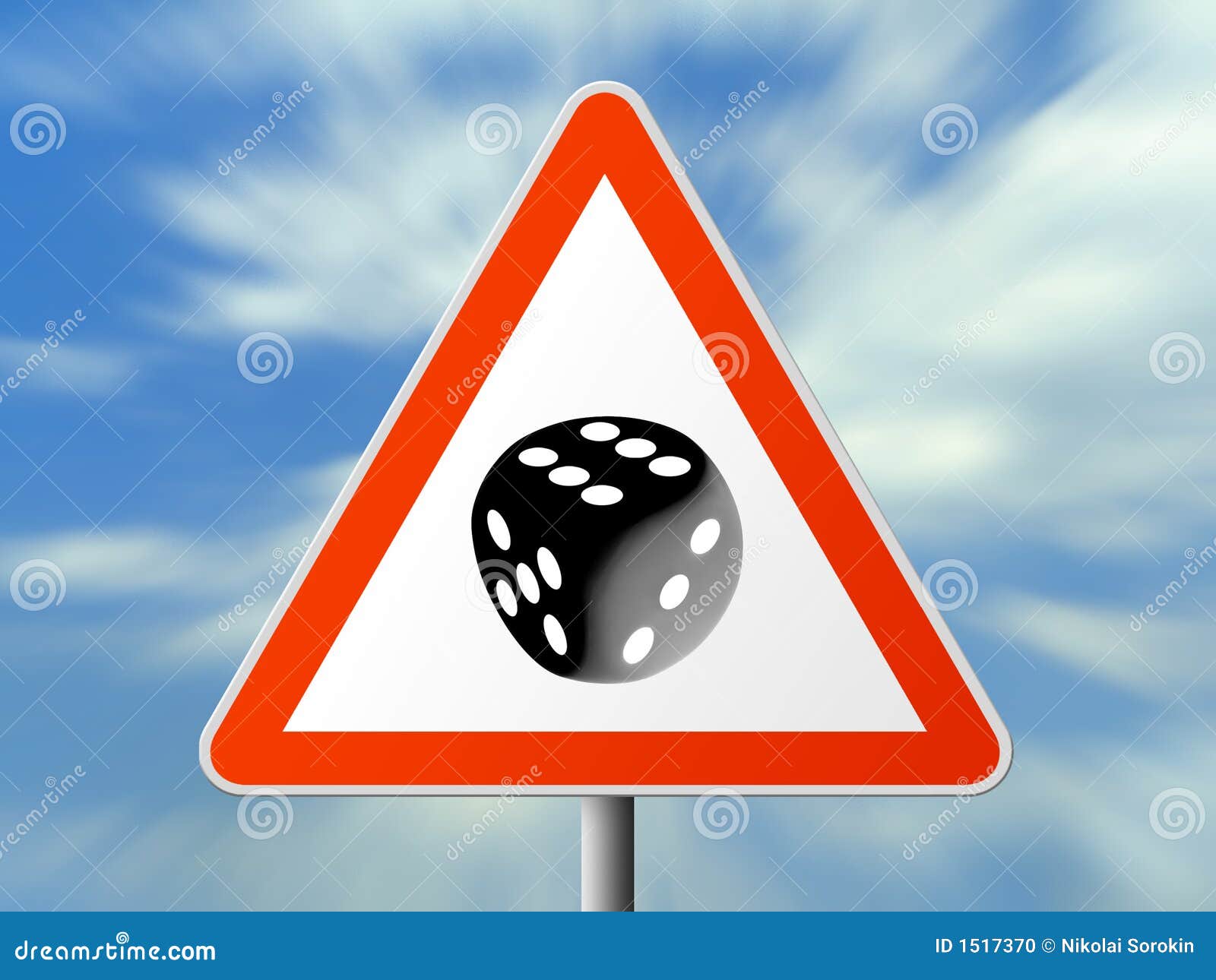 Triangle Sign With Dice Stock Photo | CartoonDealer.com #1517370