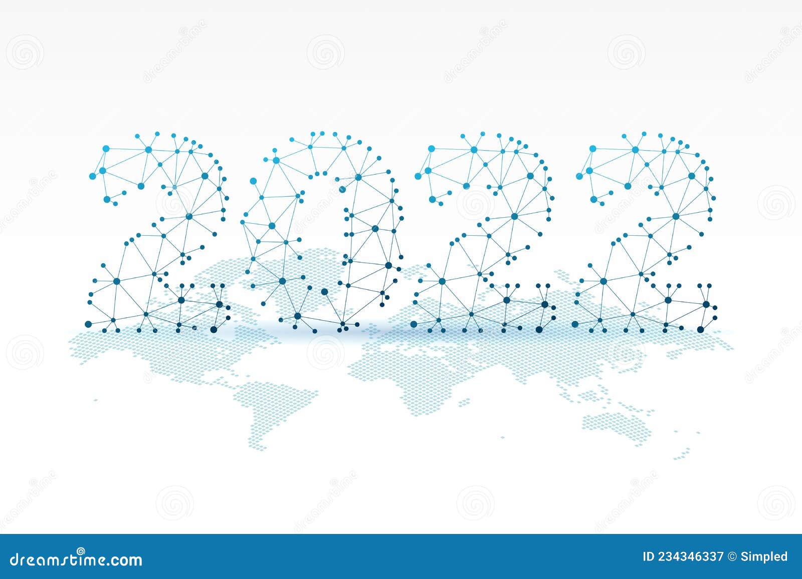 2022 Triangle Sign on World Map. Vector Illustration Element for ...