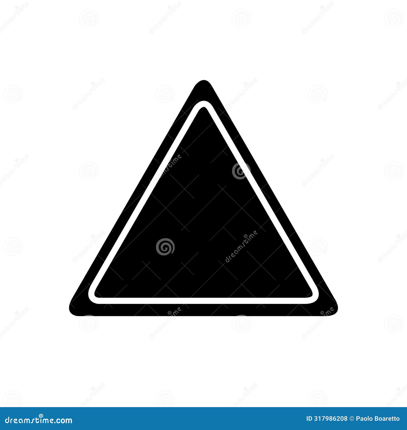 Triangle Silhouette Icon with Rounded Corners. Triangle Shape Stock ...