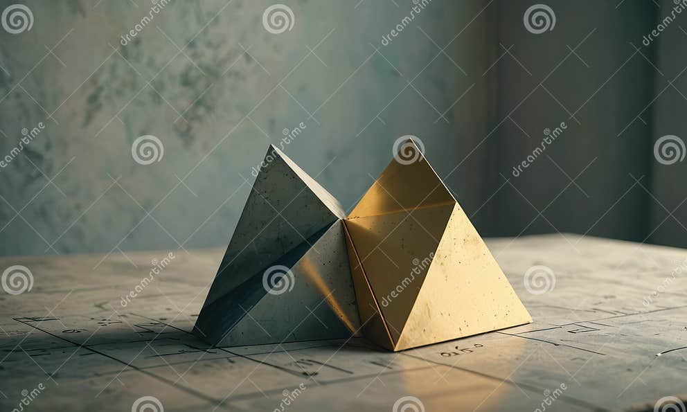 A Triangle is Sitting on a Table Next To Another Triangle, Both of ...