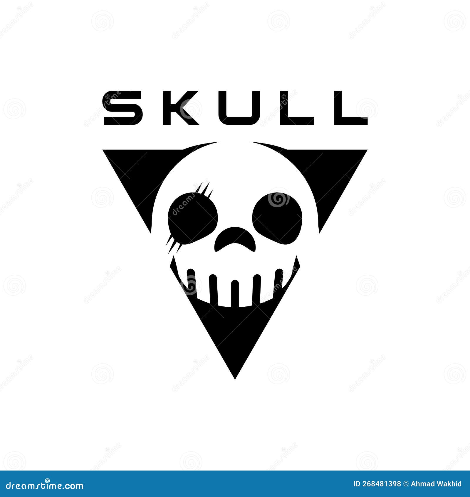 Triangle Skull Logo Design Vector Illustration Stock Illustration ...