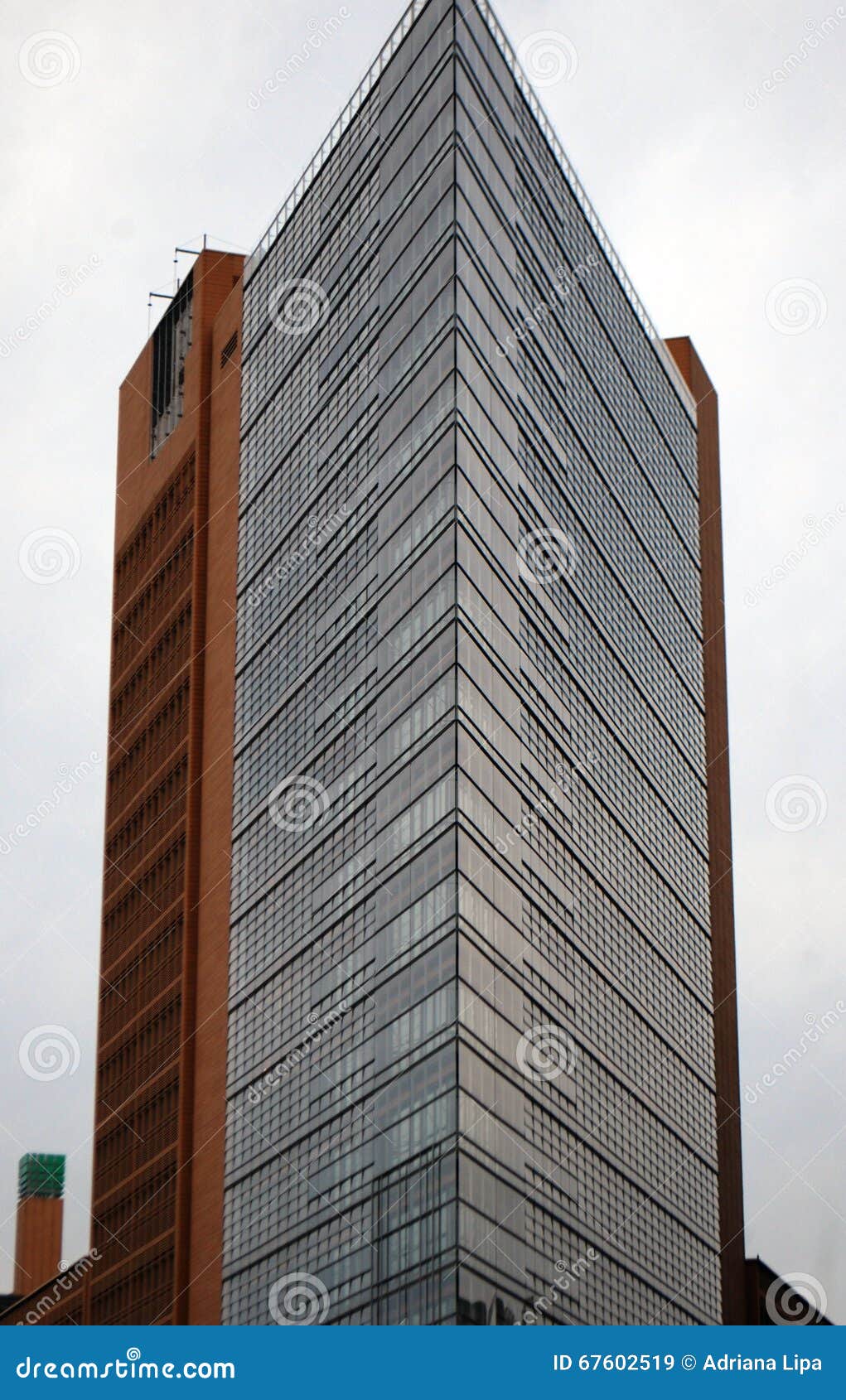Triangle Skyscraper on Alexander Platz Stock Image - Image of gloomy ...