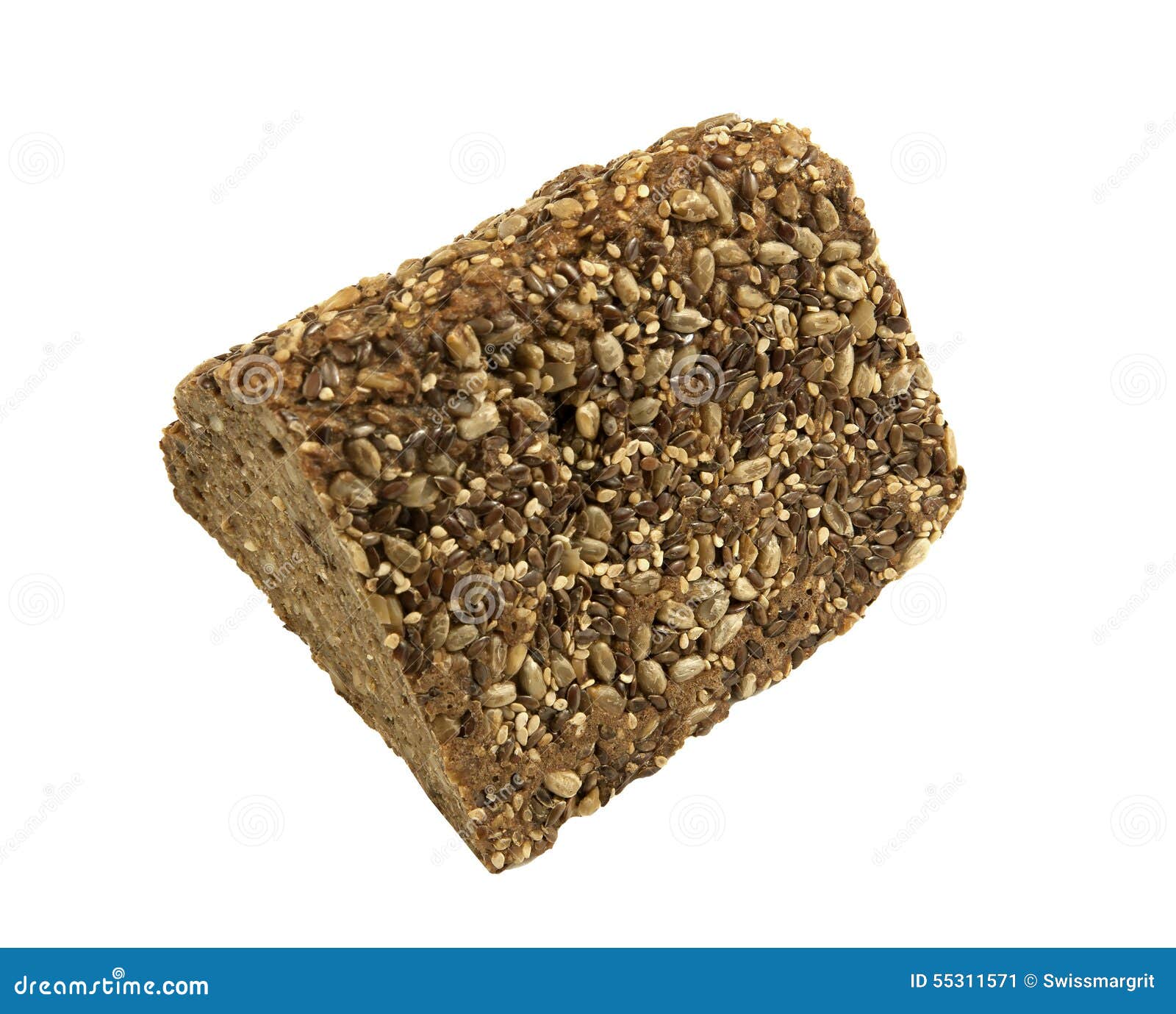 Triangle Slice of Healthy Bread with a Variety of Seeds Stock Image ...