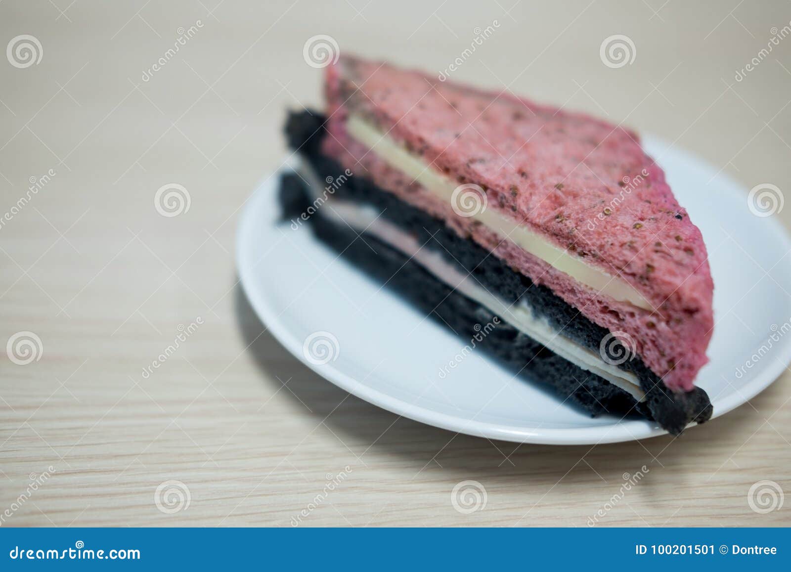 Triangle Slice Piece of Sandwich Ham Cheese Stock Image - Image of meal ...