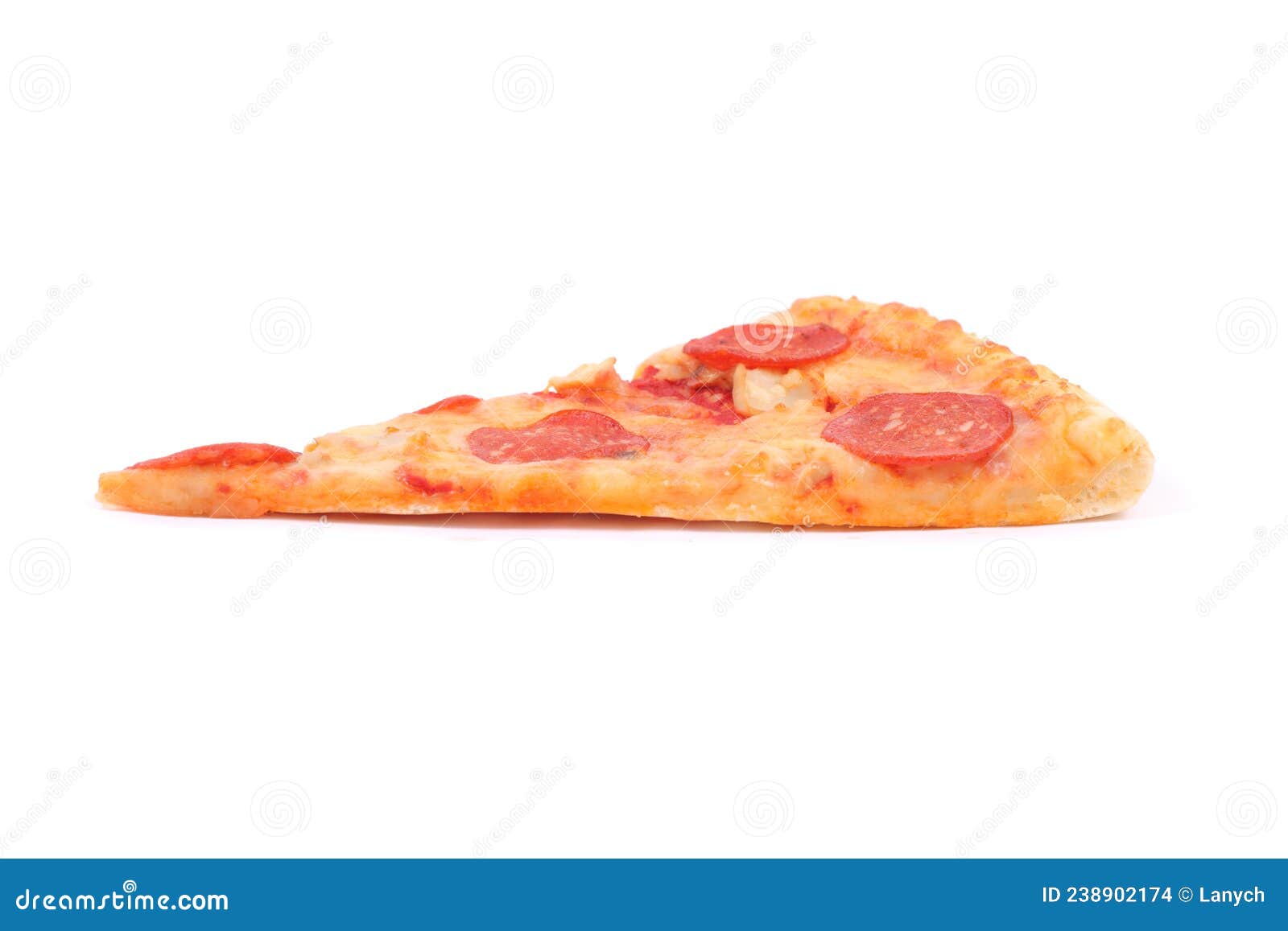 Triangle Slice of Pizza Isolated on White, Side View Stock Photo ...