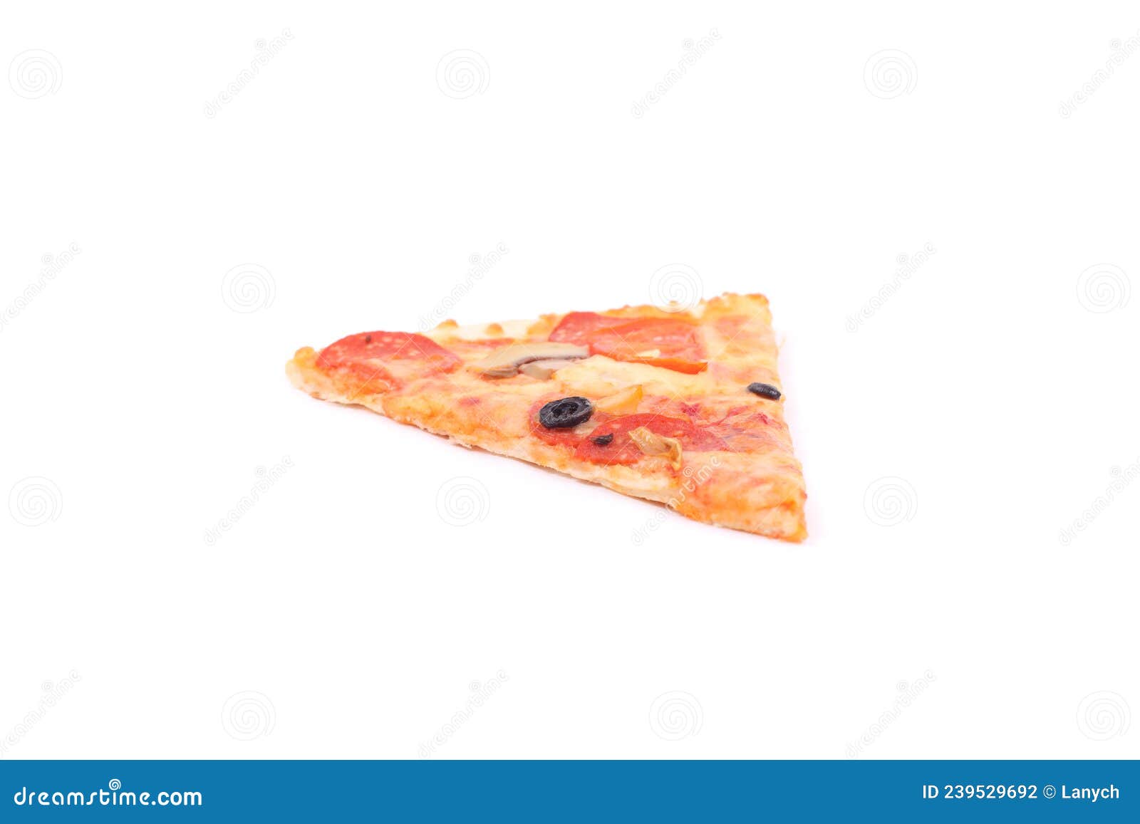 Triangle Slice of Pizza Isolated on White Stock Photo - Image of pepper ...