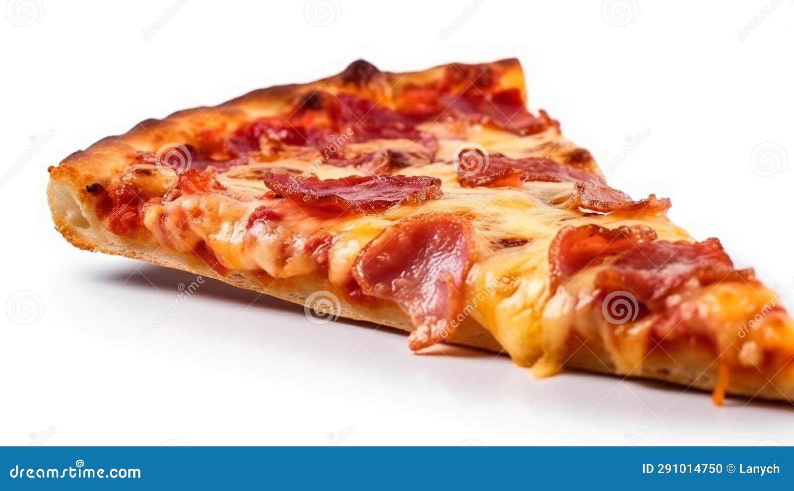 Triangle Slice of Pizza on White. Generative AI Stock Illustration ...