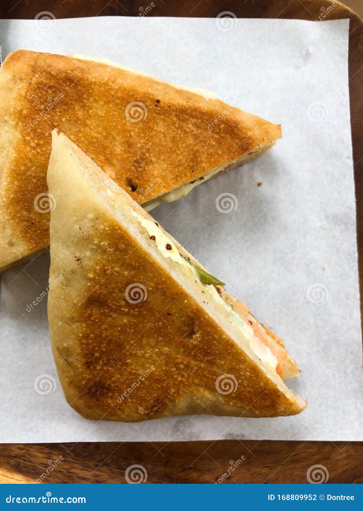 Triangle Slice Sandwich Ham and Cheese Stock Photo - Image of ...
