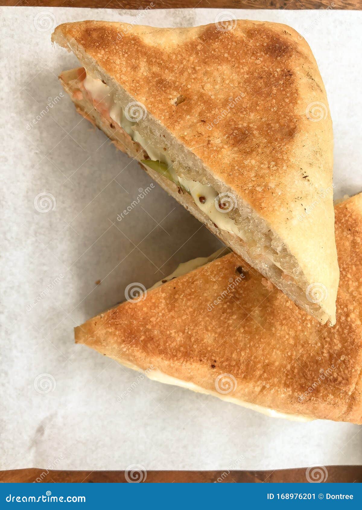 Triangle Slice Sandwich Ham and Cheese Stock Image - Image of nutrition ...