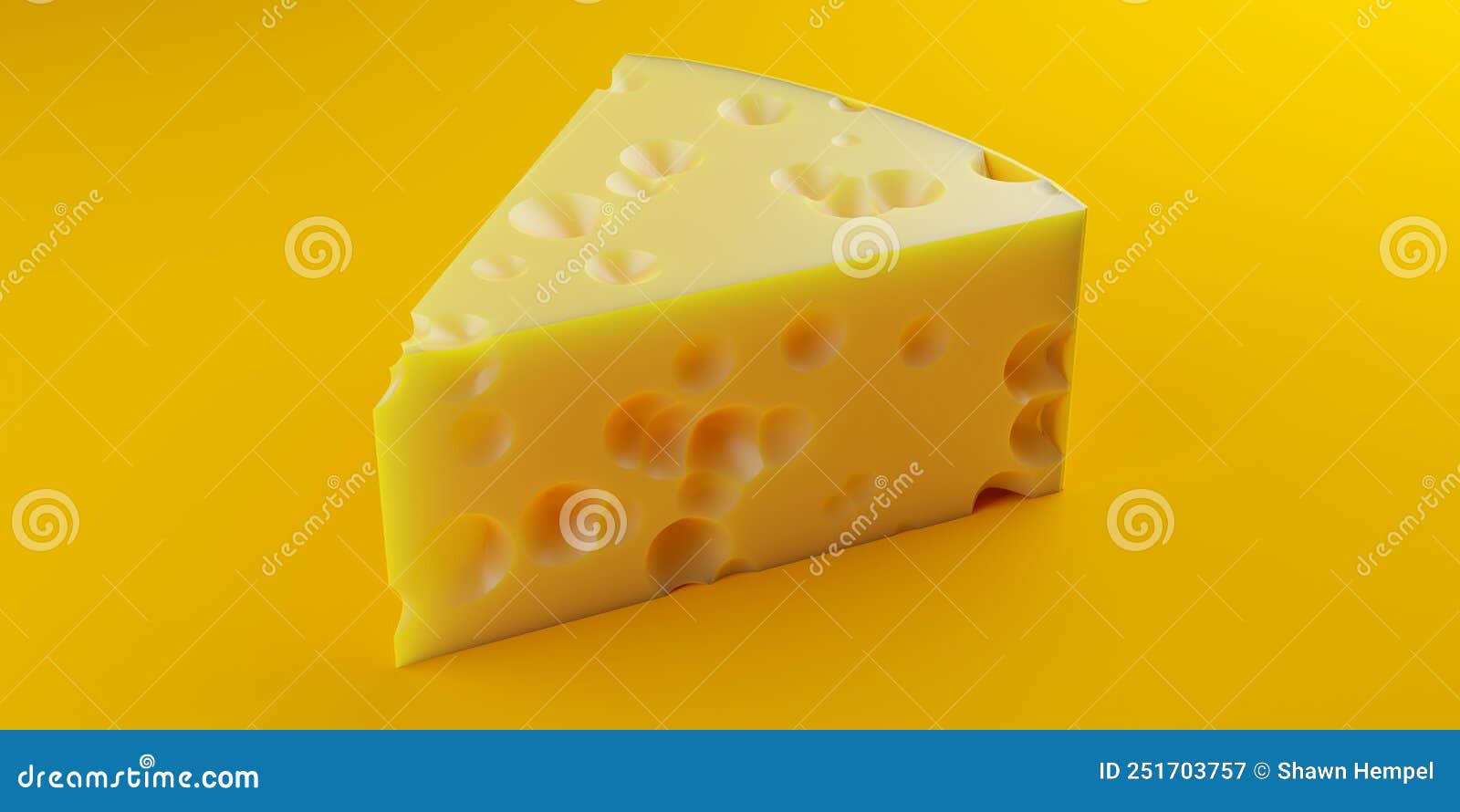Triangle Sliced Piece of Emmentaler Cheese on Yellow Background Stock ...