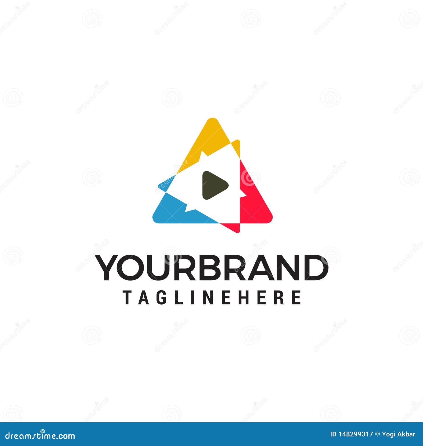 Triangle Smart Media Logo Design Concept Template Stock Vector ...