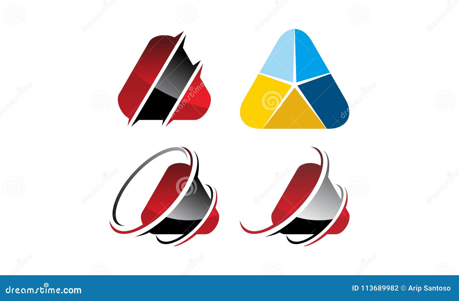 Triangle Solution Template Set Stock Vector - Illustration of interface ...