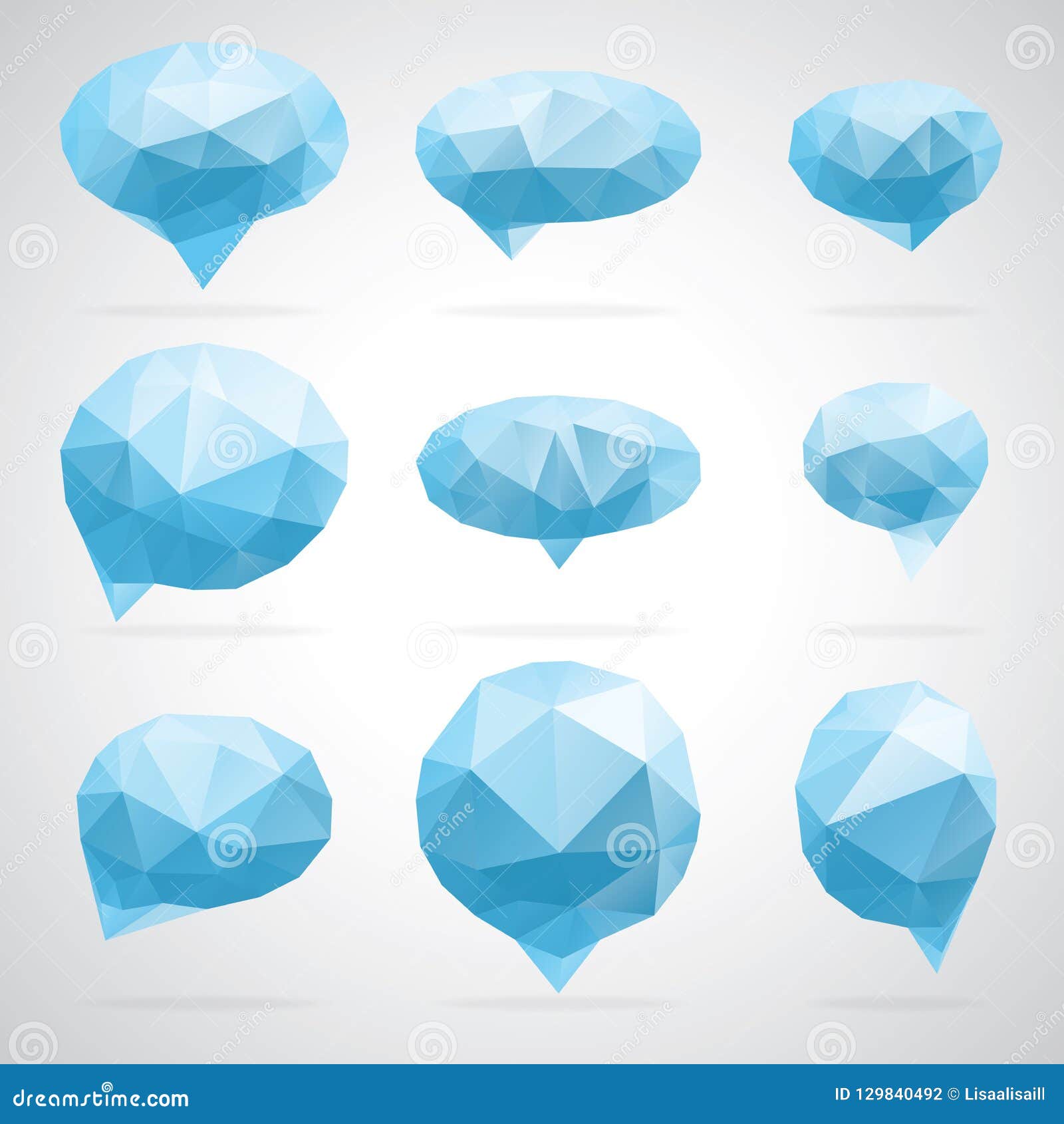 Triangle Speech Clouds - Vector Triangular Illustration, Speech Bubble ...
