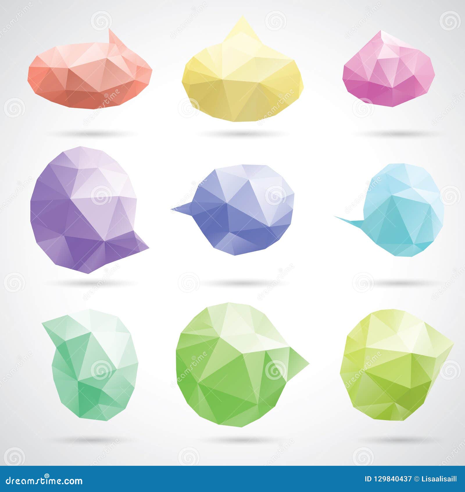 Triangle Speech Clouds - Vector Triangular Illustration, Speech Bubble ...