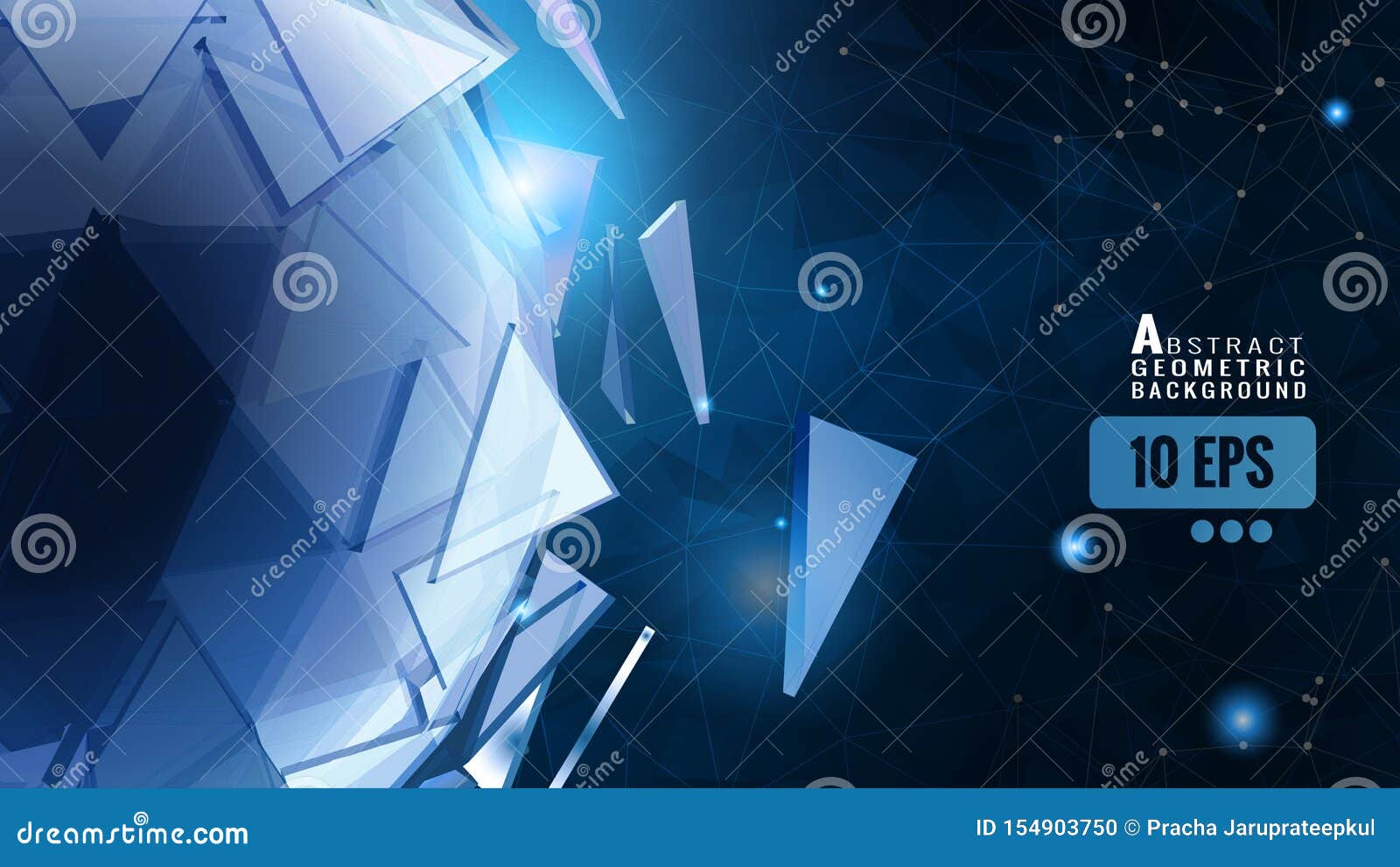 Triangle Sphere Glow on Polygonal Connected Dots BG Stock Vector ...