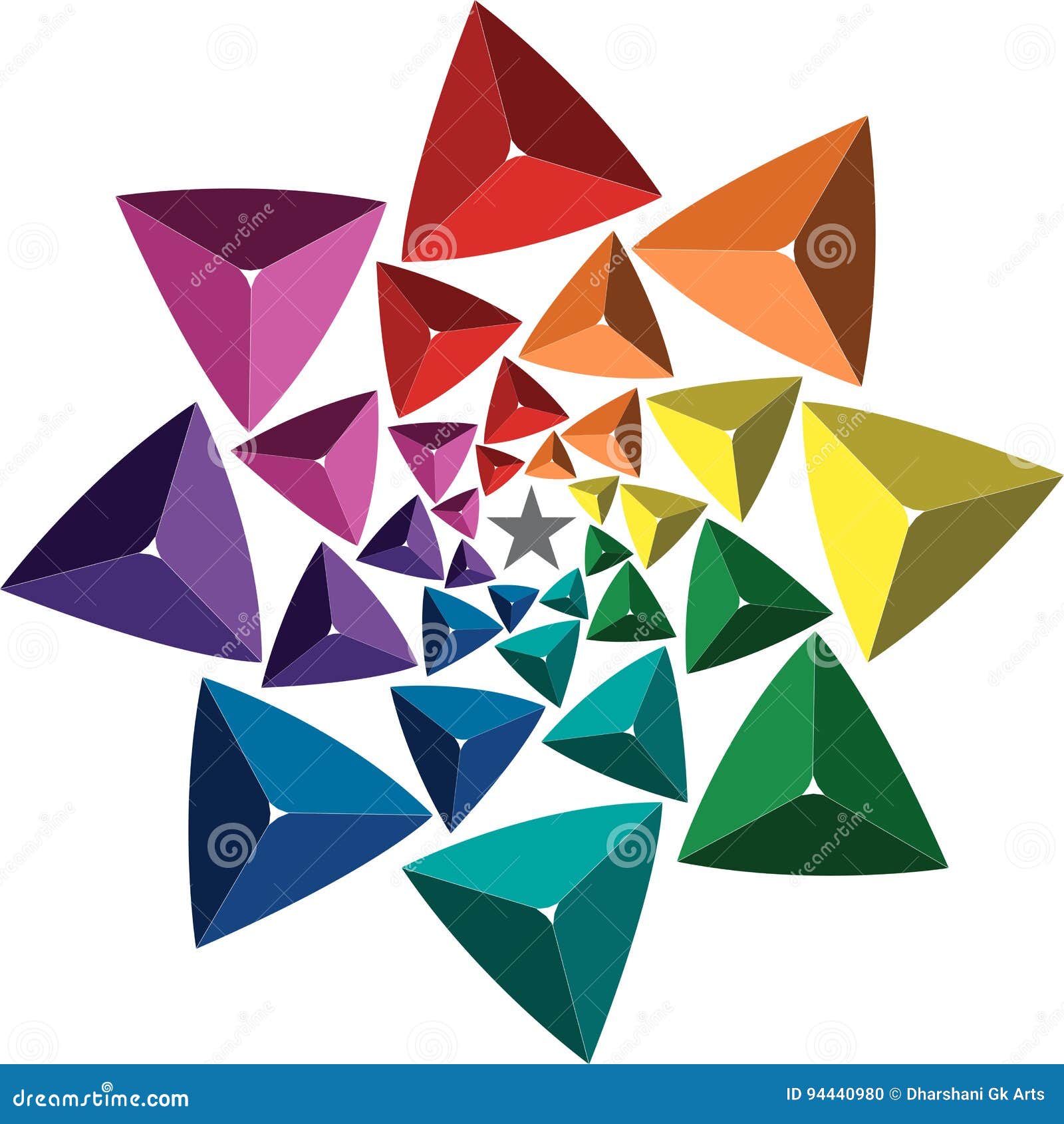 Triangle Star Logo Vector Illustration | CartoonDealer.com #94440980