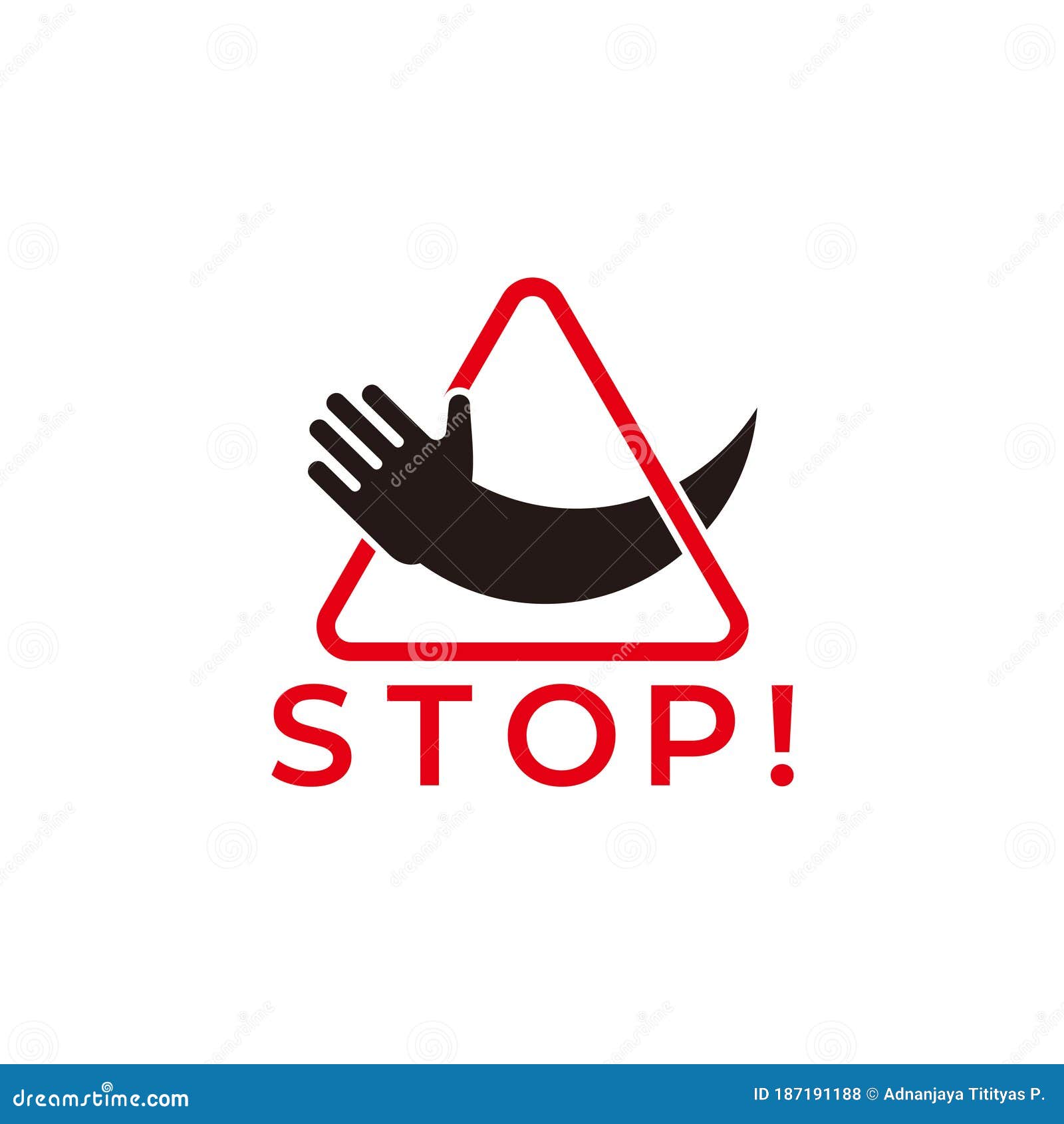 Triangle Stop Hand Sign Symbol Icon Vector Stock Vector - Illustration ...
