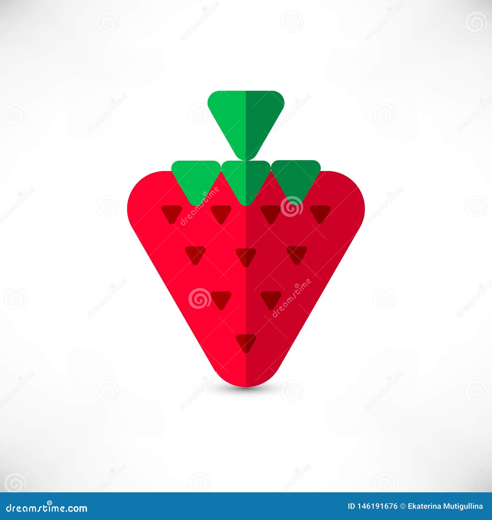 Triangle strawberry icon stock vector. Illustration of flat - 146191676