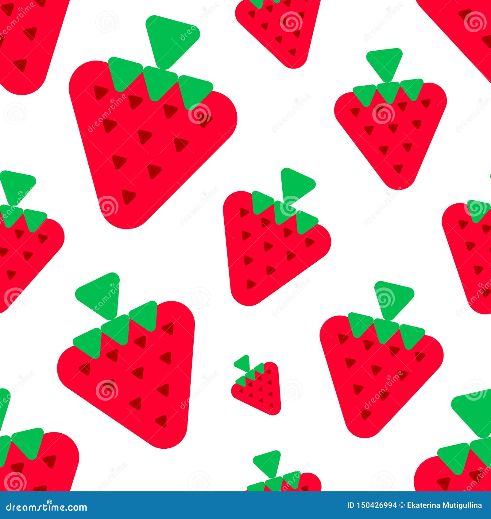 Triangle Strawberry Seamless Pattern Stock Vector - Illustration of ...