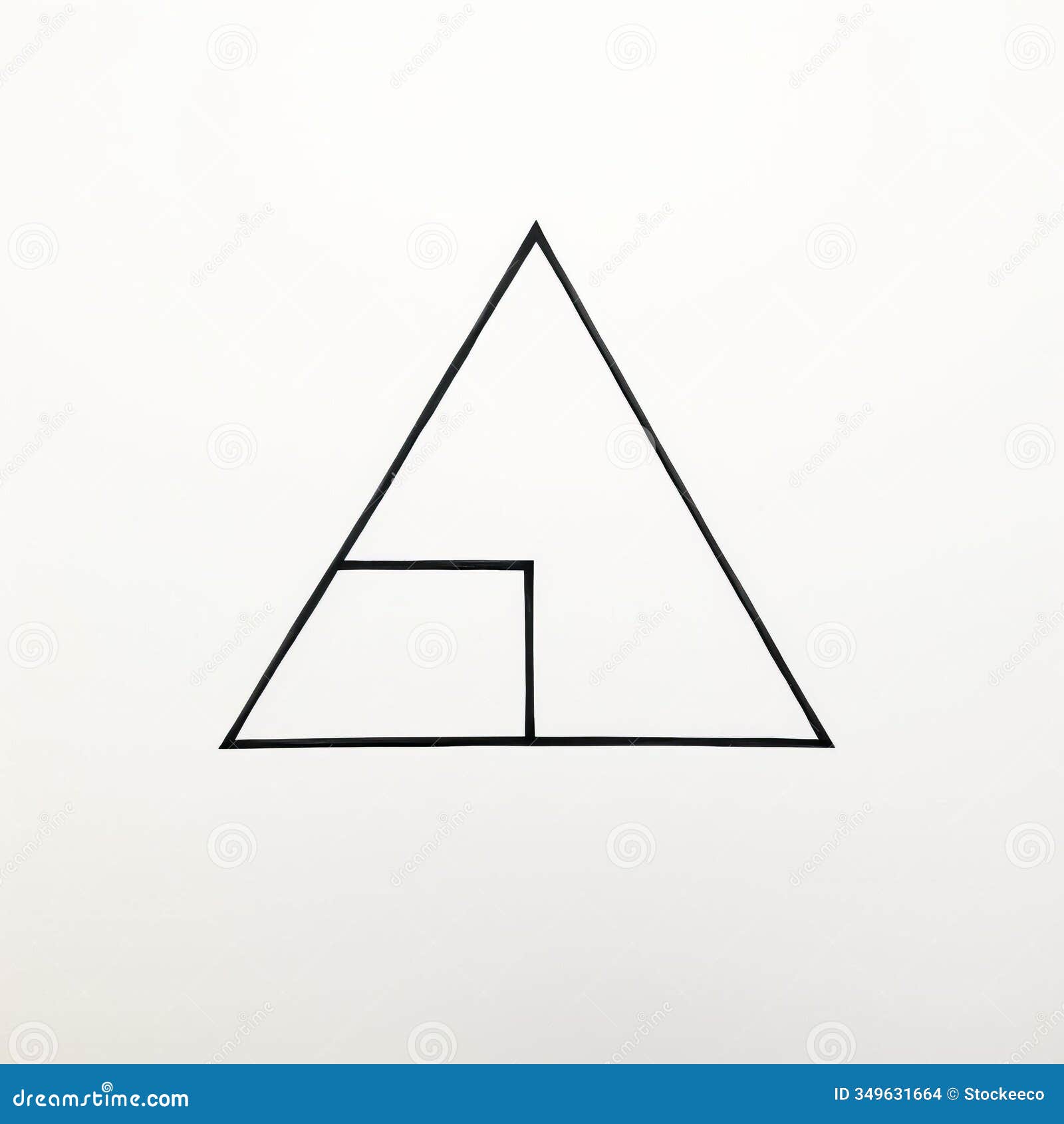 Realistic Triangle One-line Drawing in Minimalist Style Art Stock ...