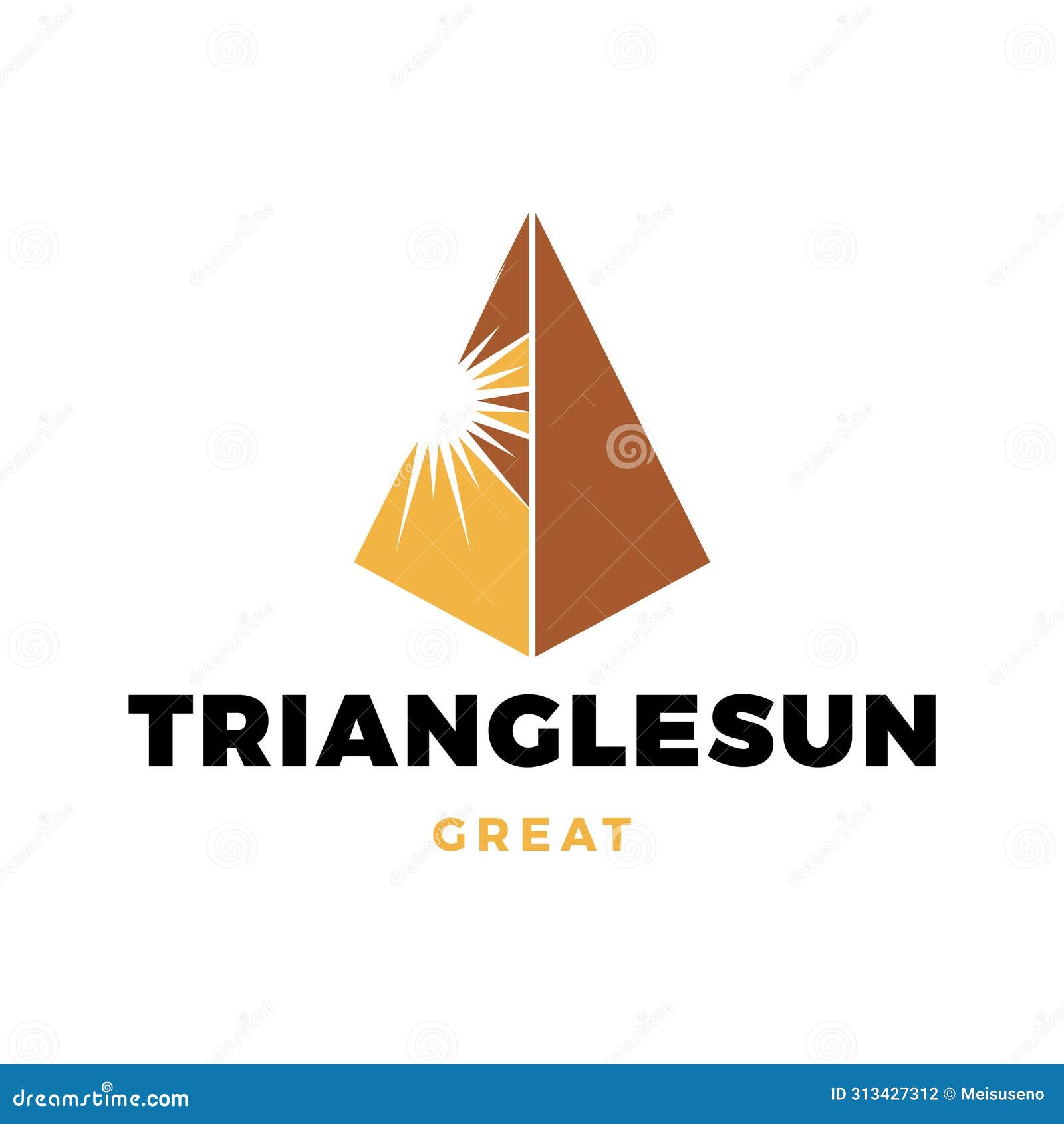Triangle Sun Icon Logo Design Template Stock Vector - Illustration of ...