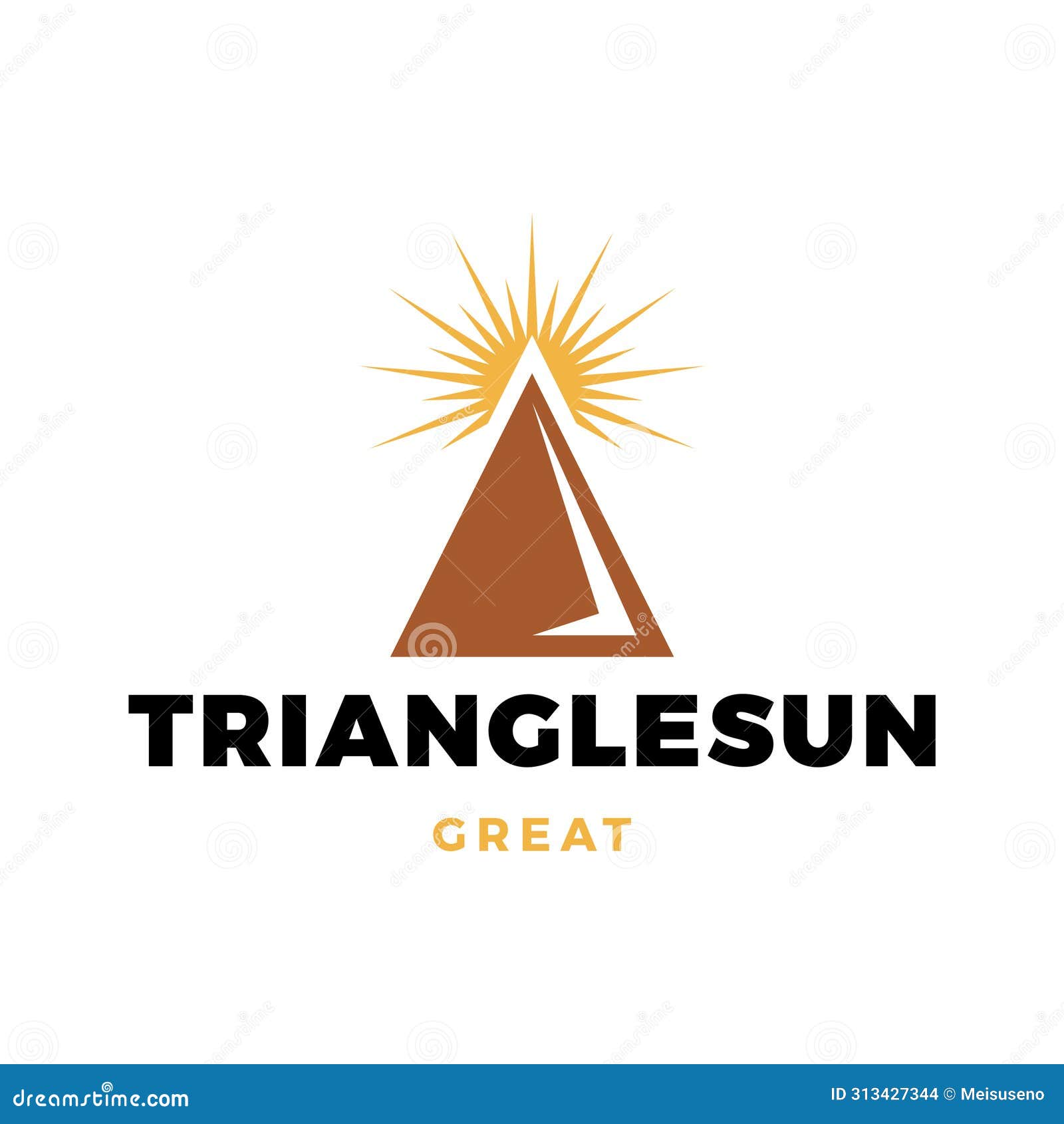 Triangle Sun Icon Logo Design Template Stock Vector - Illustration of ...