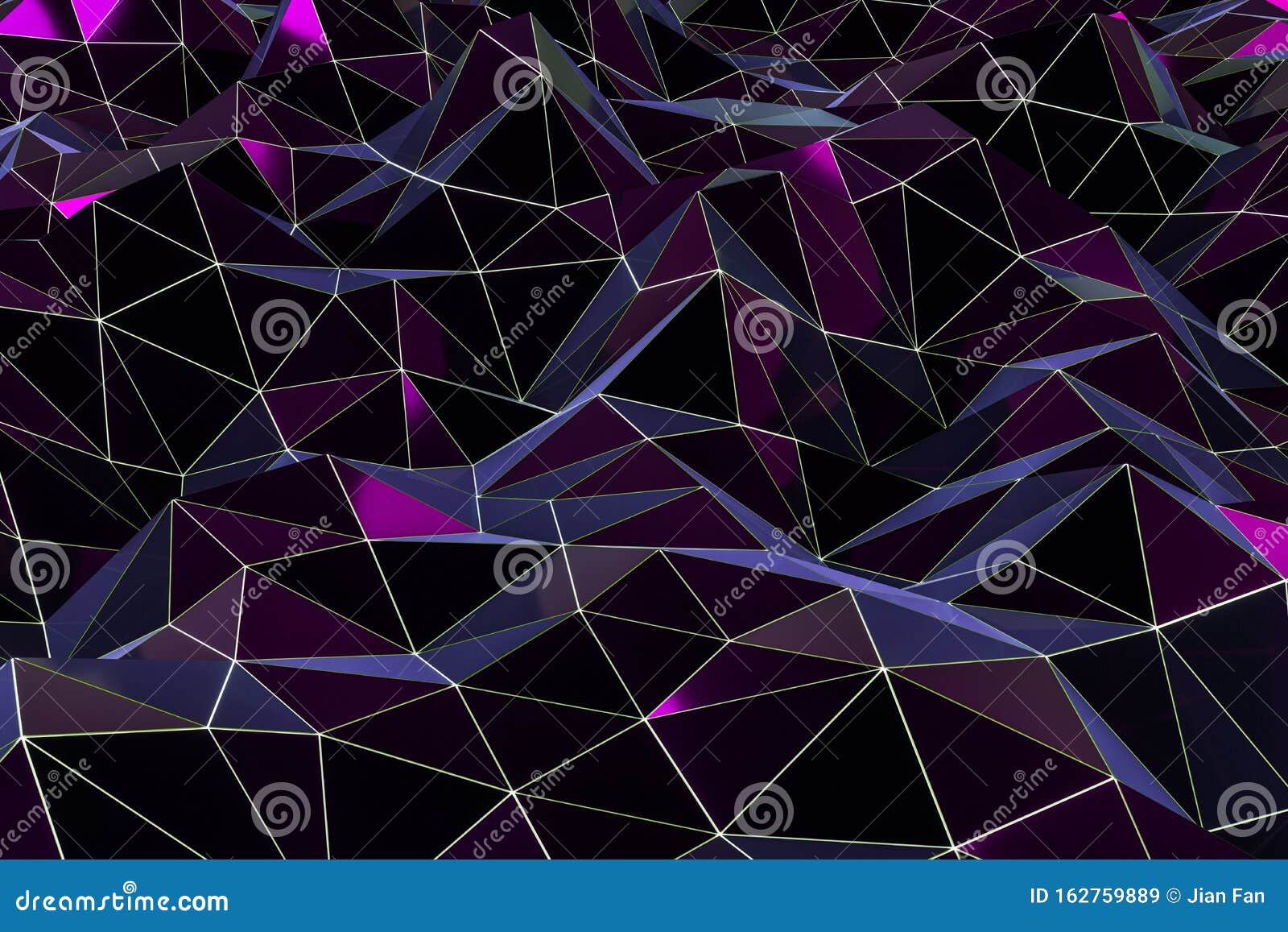 Triangle Surface Plane With Structure Lines 3d Rendering Stock Illustration Illustration Of
