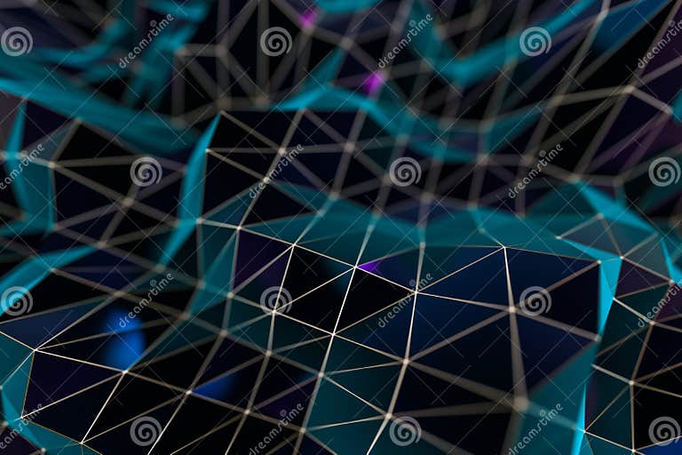 Triangle Surface Plane With Structure Lines 3d Rendering Stock Illustration Illustration Of
