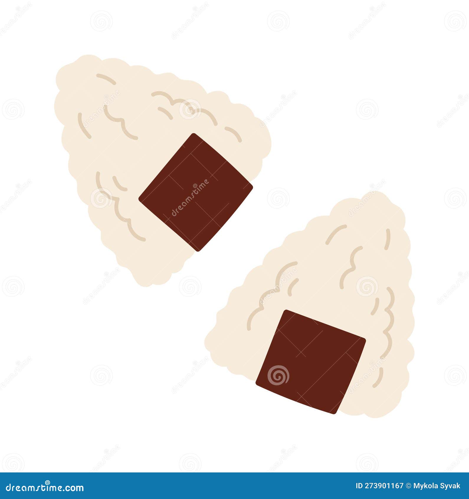 Triangle Sushi Onigiri Rice Balls Stock Vector - Illustration of ...