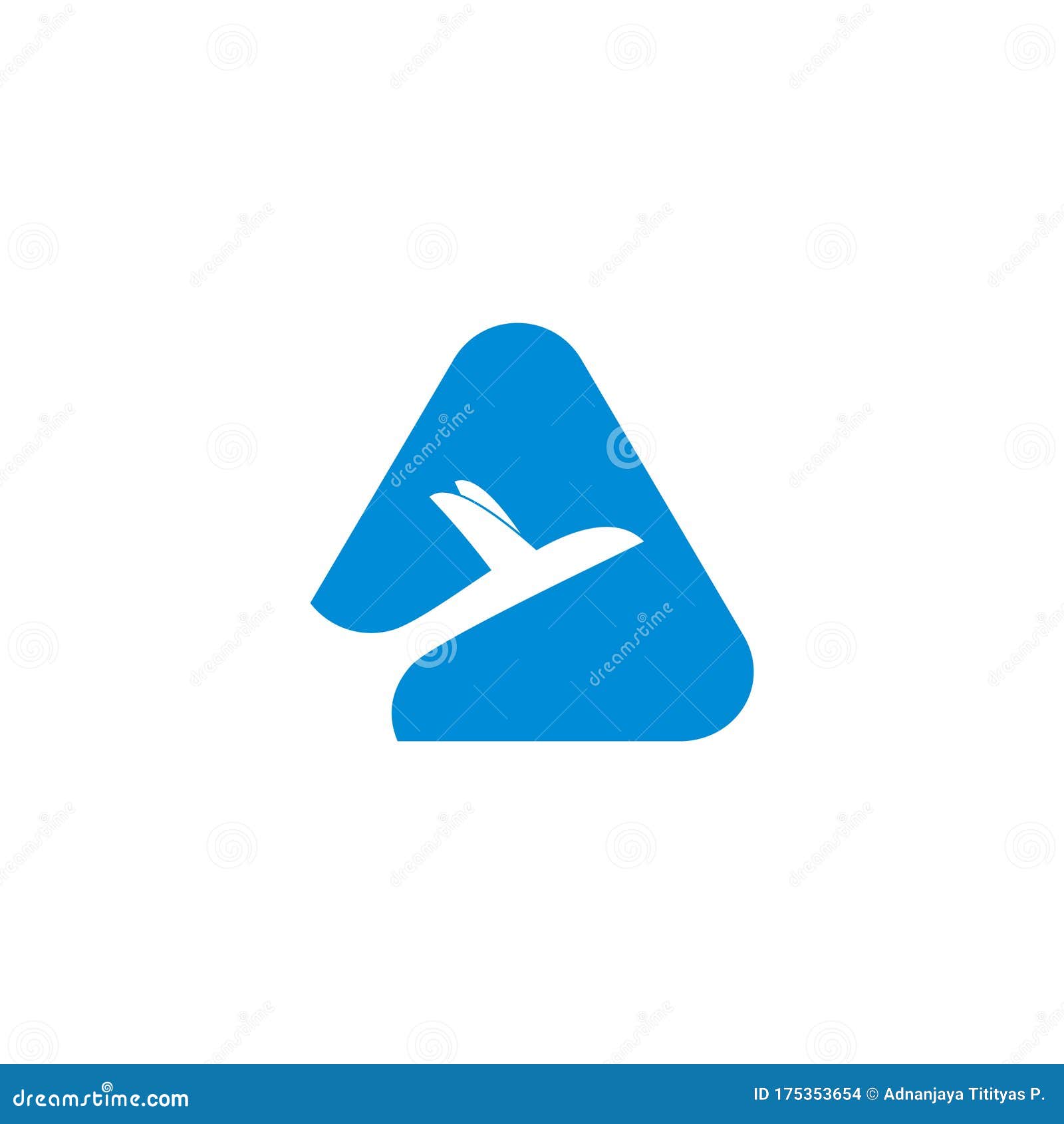 Triangle Swoosh Airplane Fly Blue Sky Motion Symbol Logo Vector Stock ...