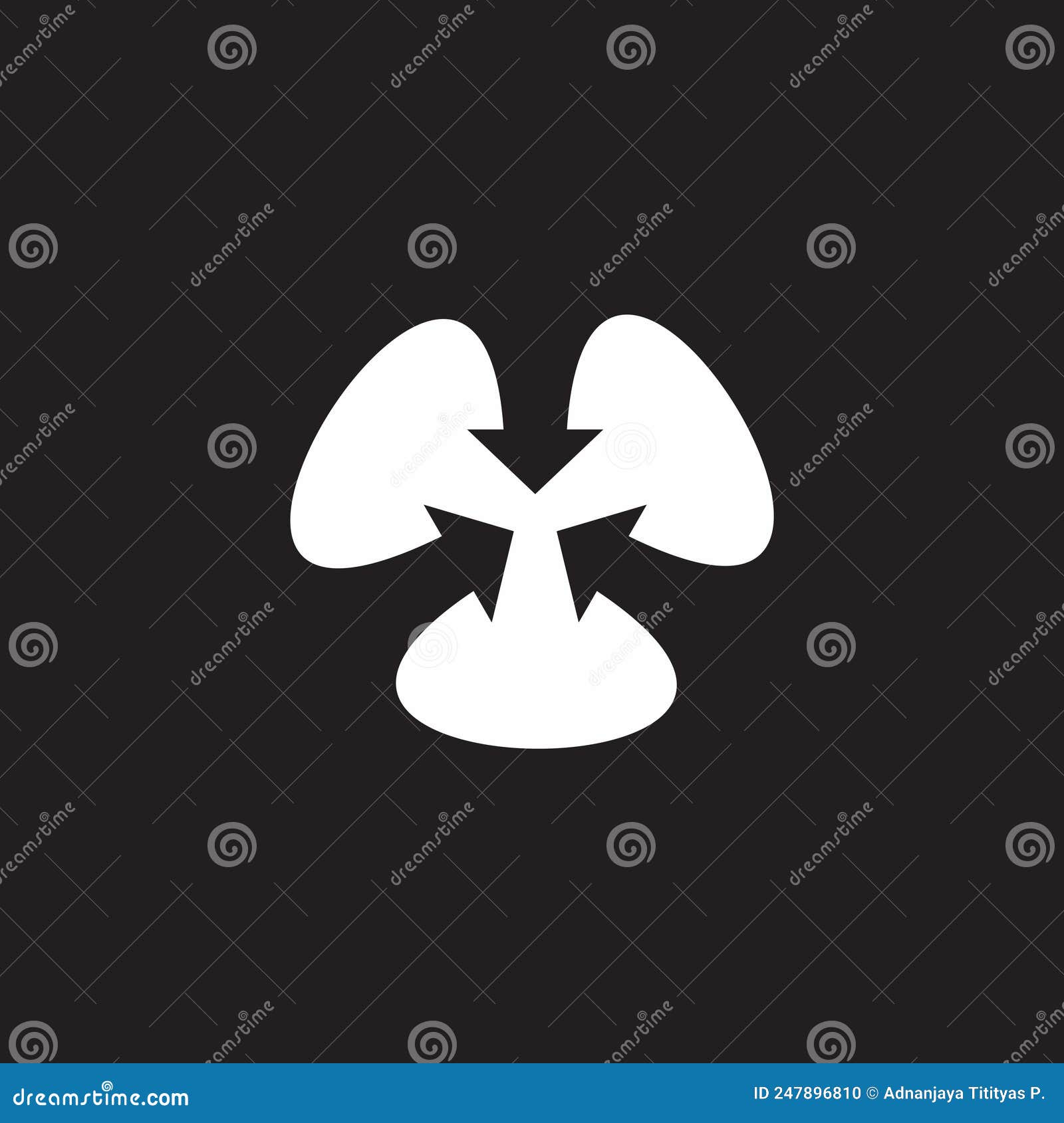 Triangle Swoosh Arrows Negative Space Symbol Vector Stock Vector ...