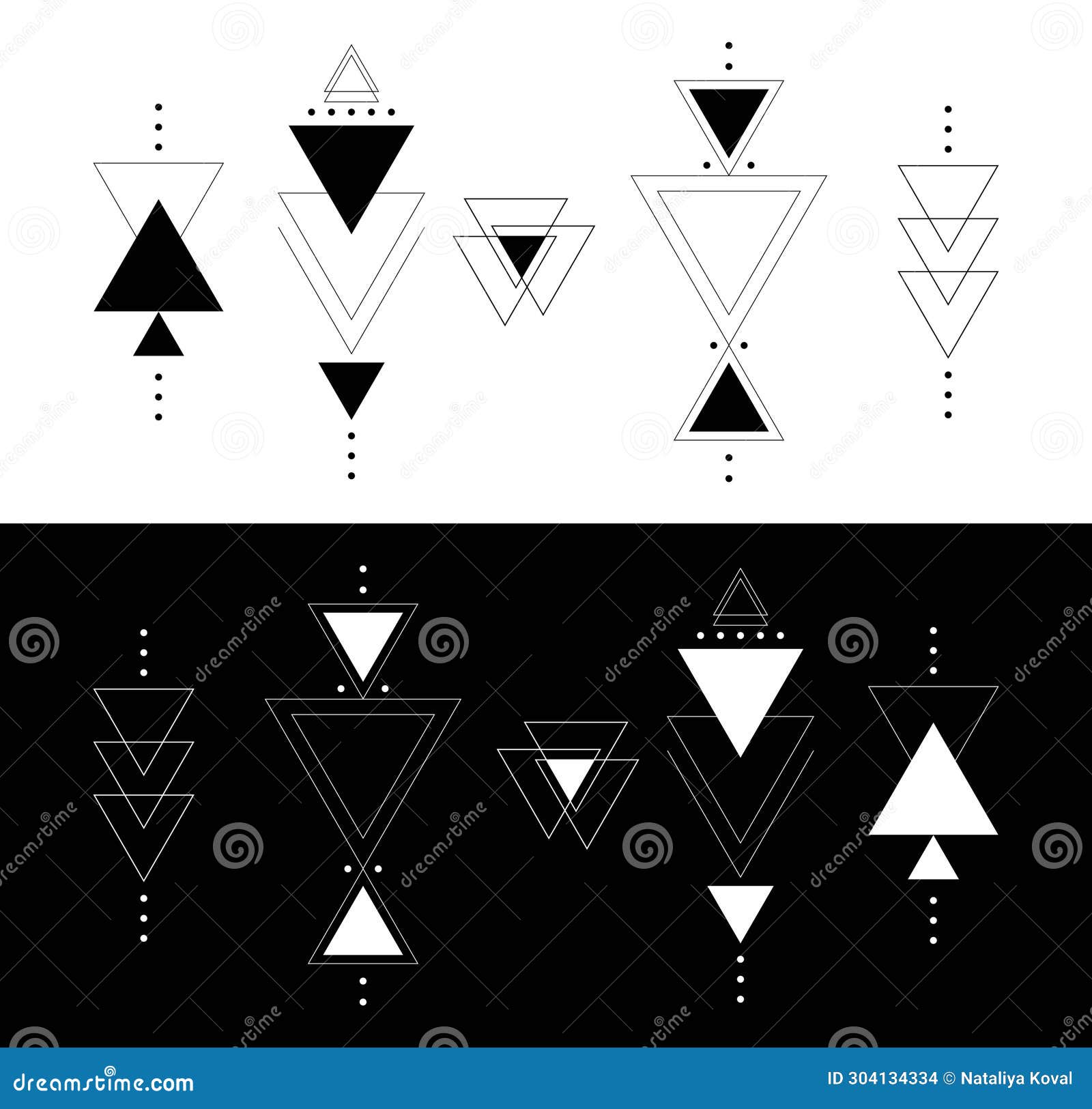Triangle Symbol, Black And White Logo. Vector Illustration ...