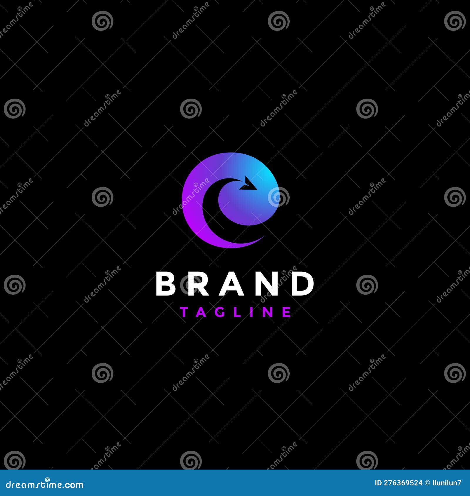 Triangle Symbol Glides Inside the Circle Shaped Letter E Logo Design ...