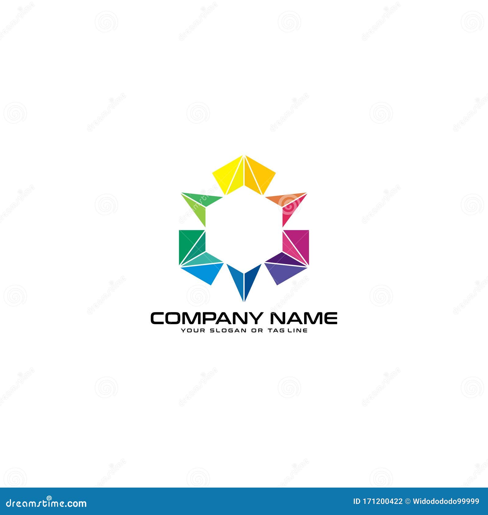 Triangle Tech Abstract Colorful Logo Cubes Vector Stock Vector ...