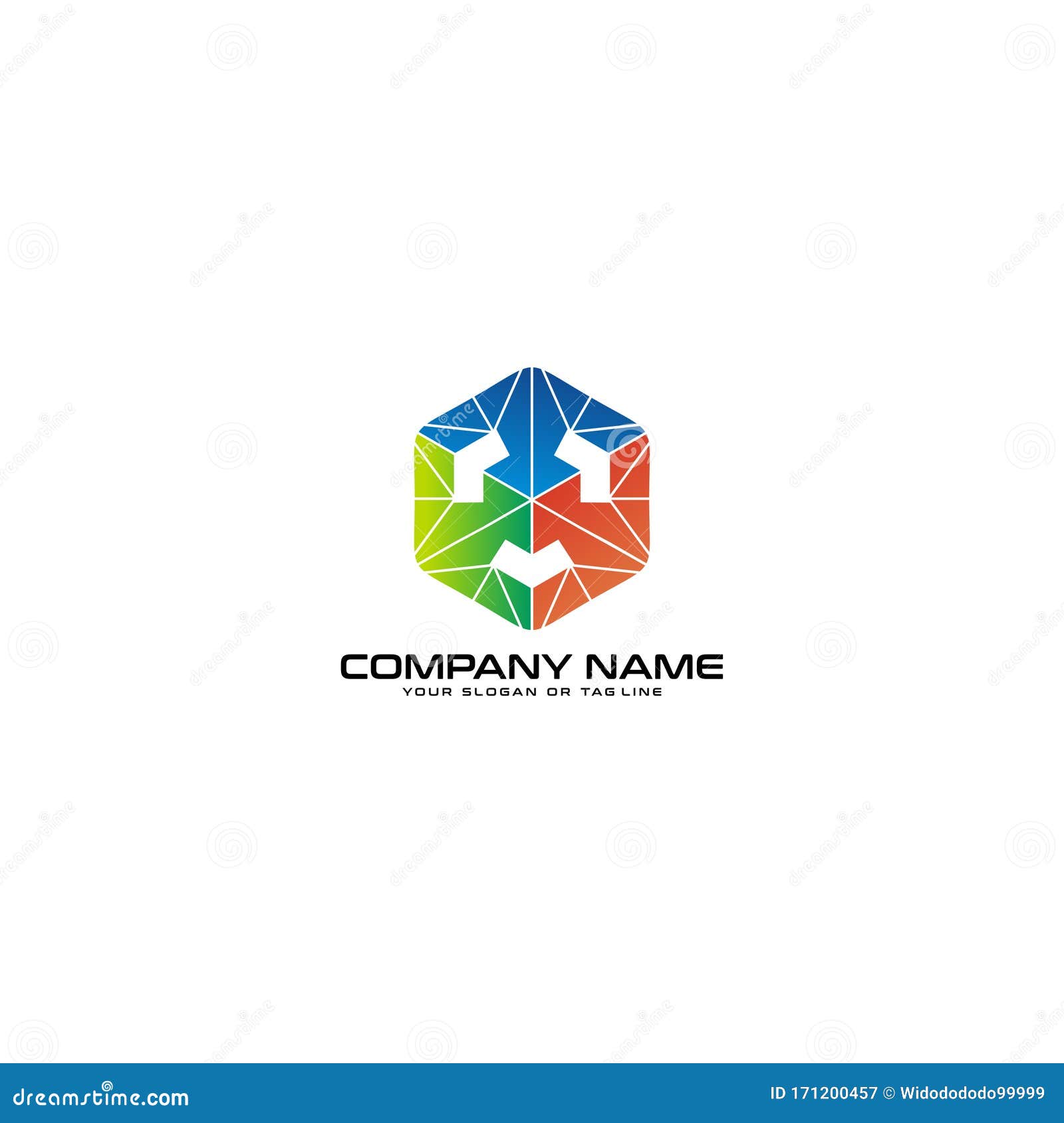 Triangle Tech Abstract Colorful Logo Cubes Vector Stock Vector ...