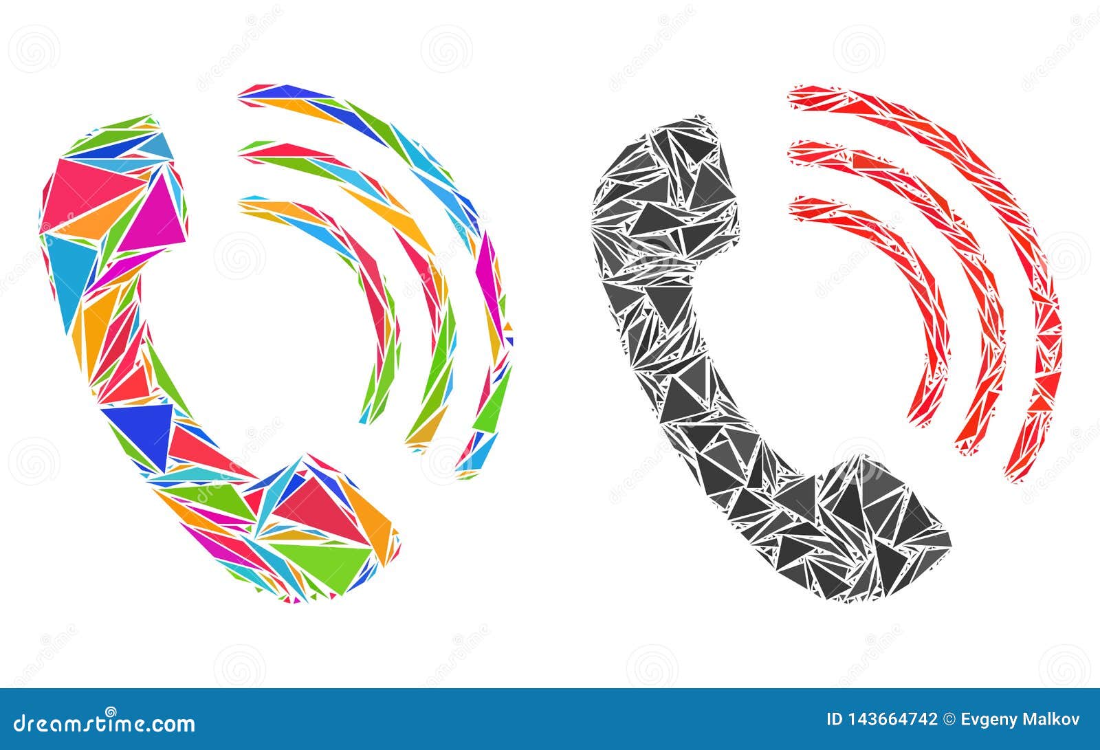 Triangle Telephone Call Collage Icons Stock Vector - Illustration of ...