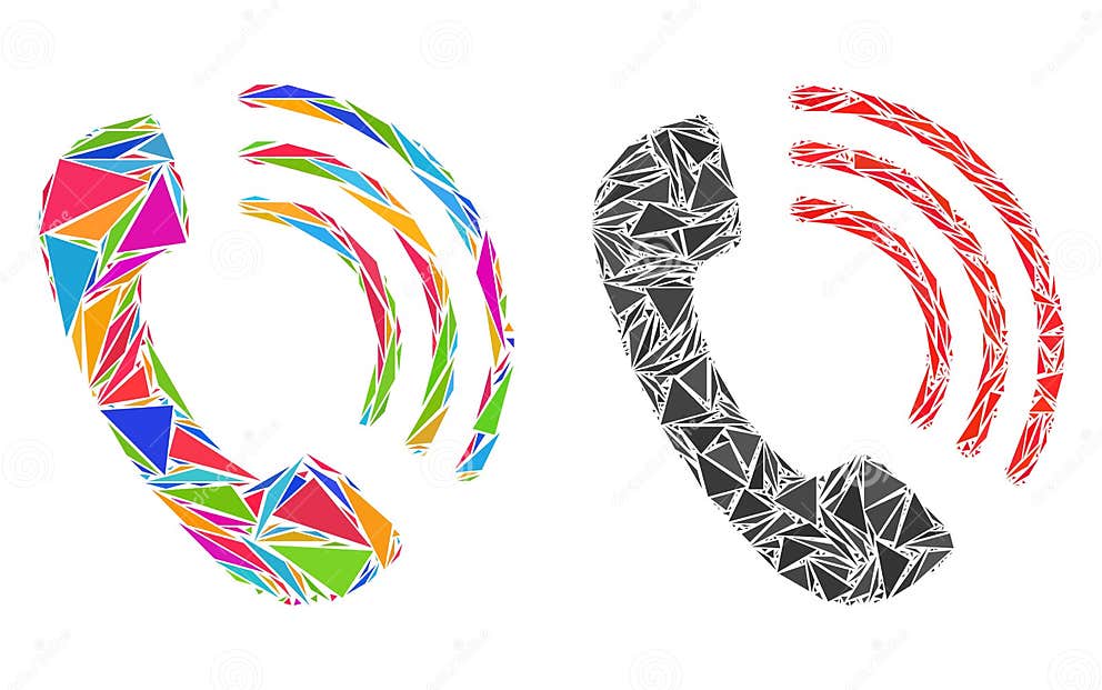 Triangle Telephone Call Collage Icons Stock Vector - Illustration of ...