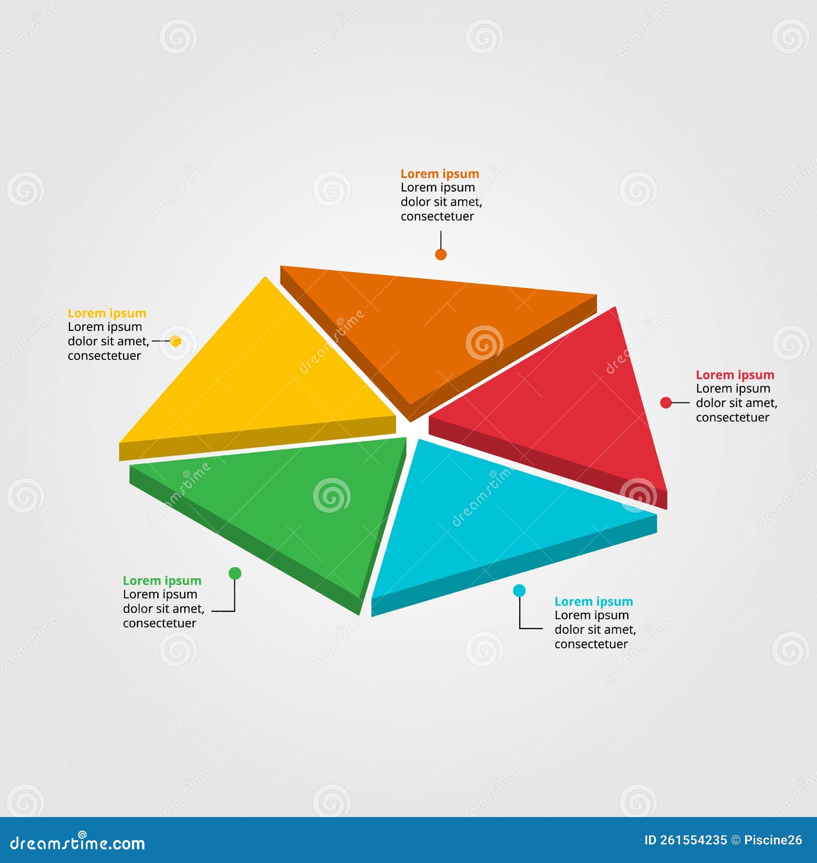 Triangle Template in Pentagon Shape for Infographic for Presentation ...