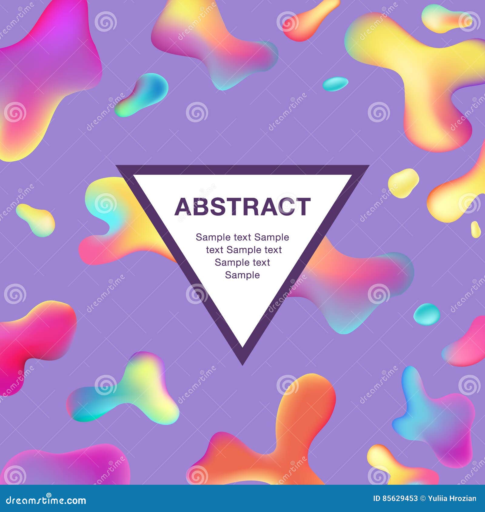 Triangle Template for Your Design with Fluid Colorful Shapes on Stock ...