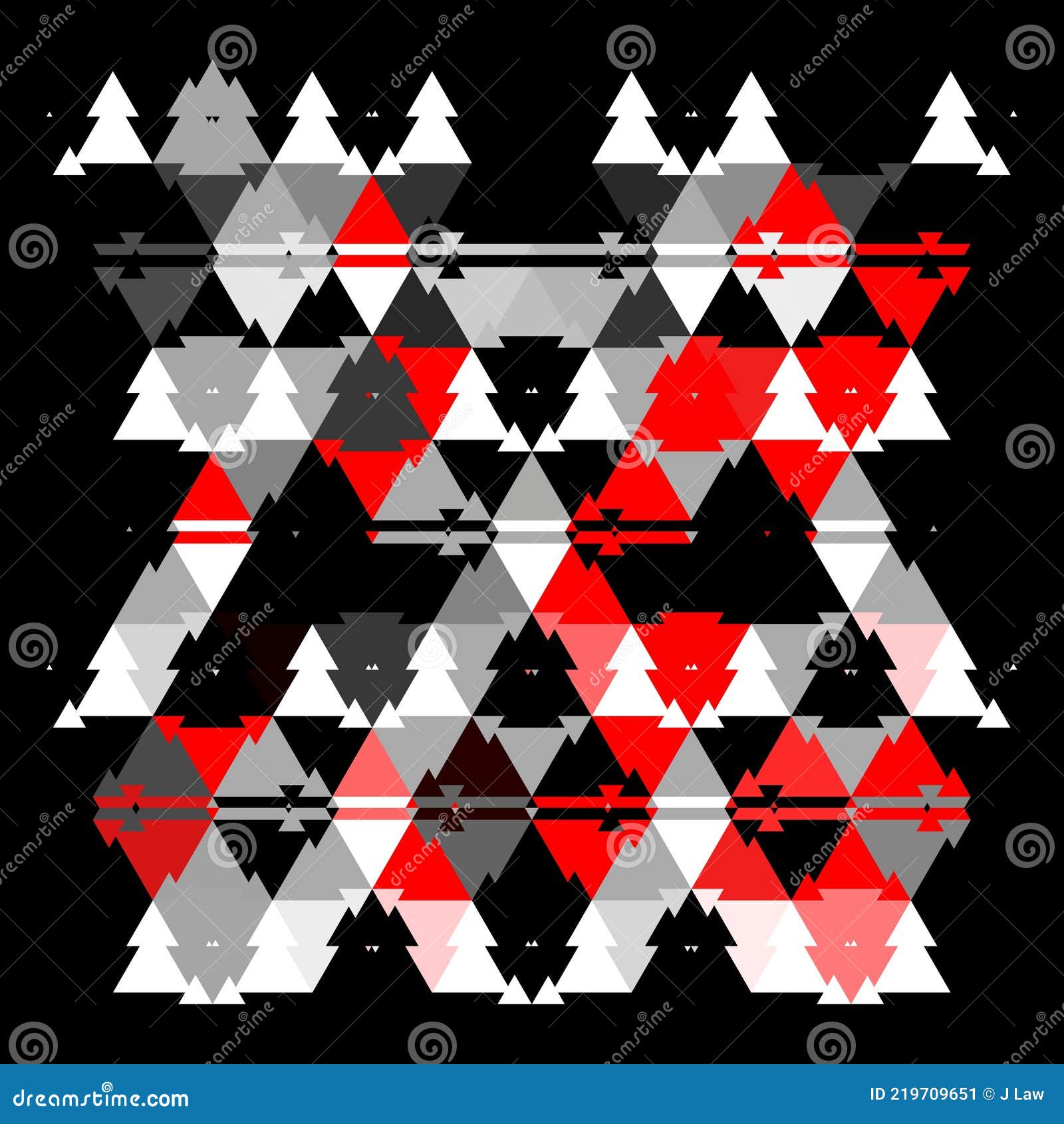 Triangle Tessellation Mosaic with Different Sized Red White Grey and ...