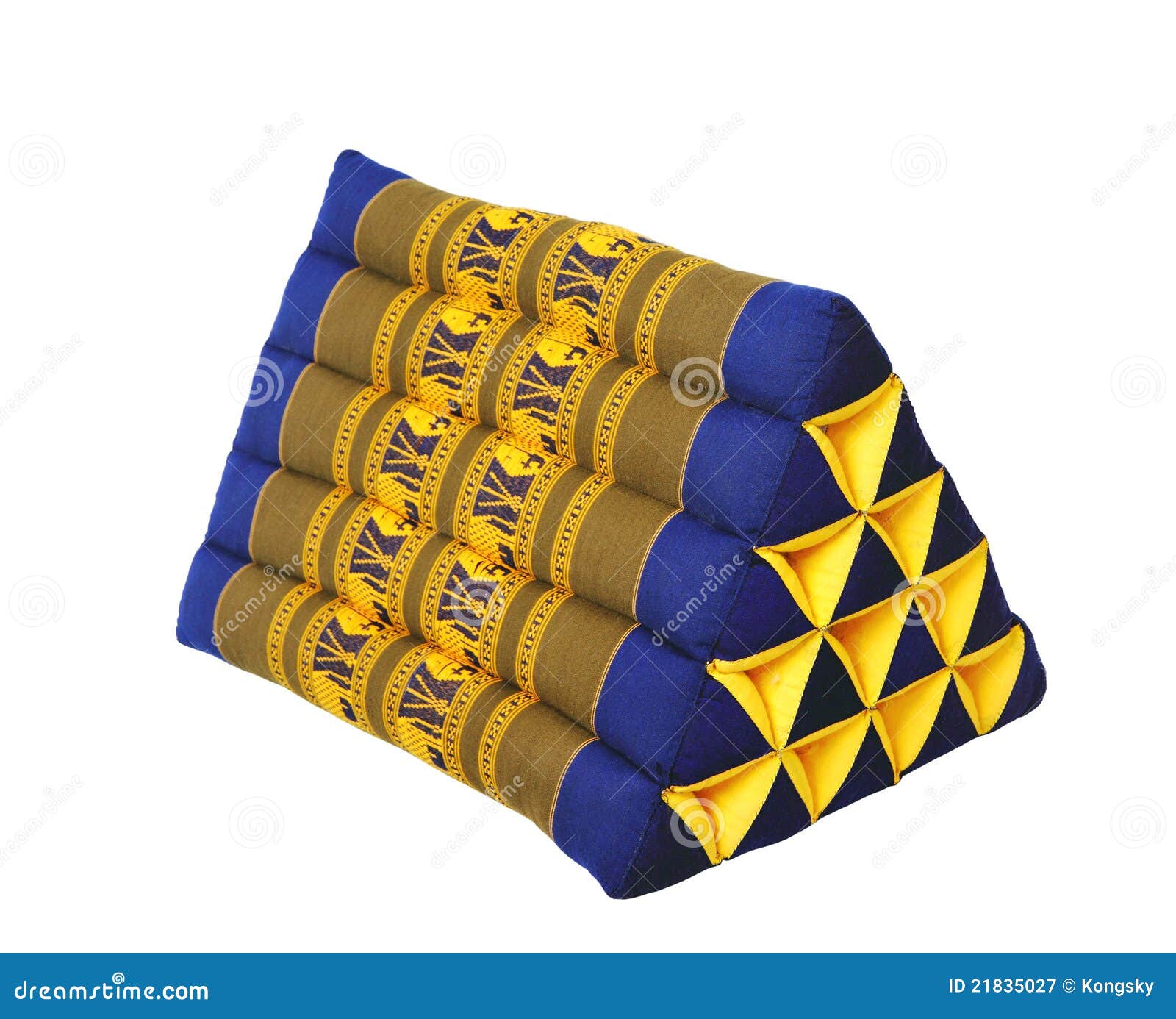 Triangle Thai pillow stock image. Image of folk, couch - 21835027