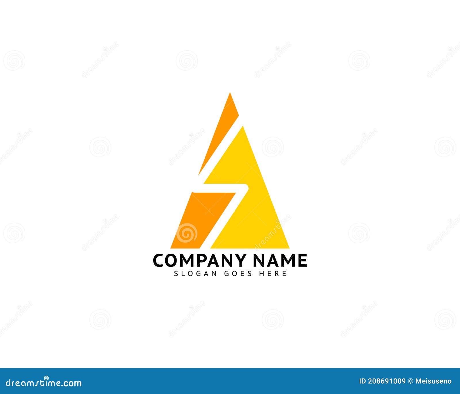 Triangle Thunder Bolt Lightning Logo Design Vector Stock Vector ...