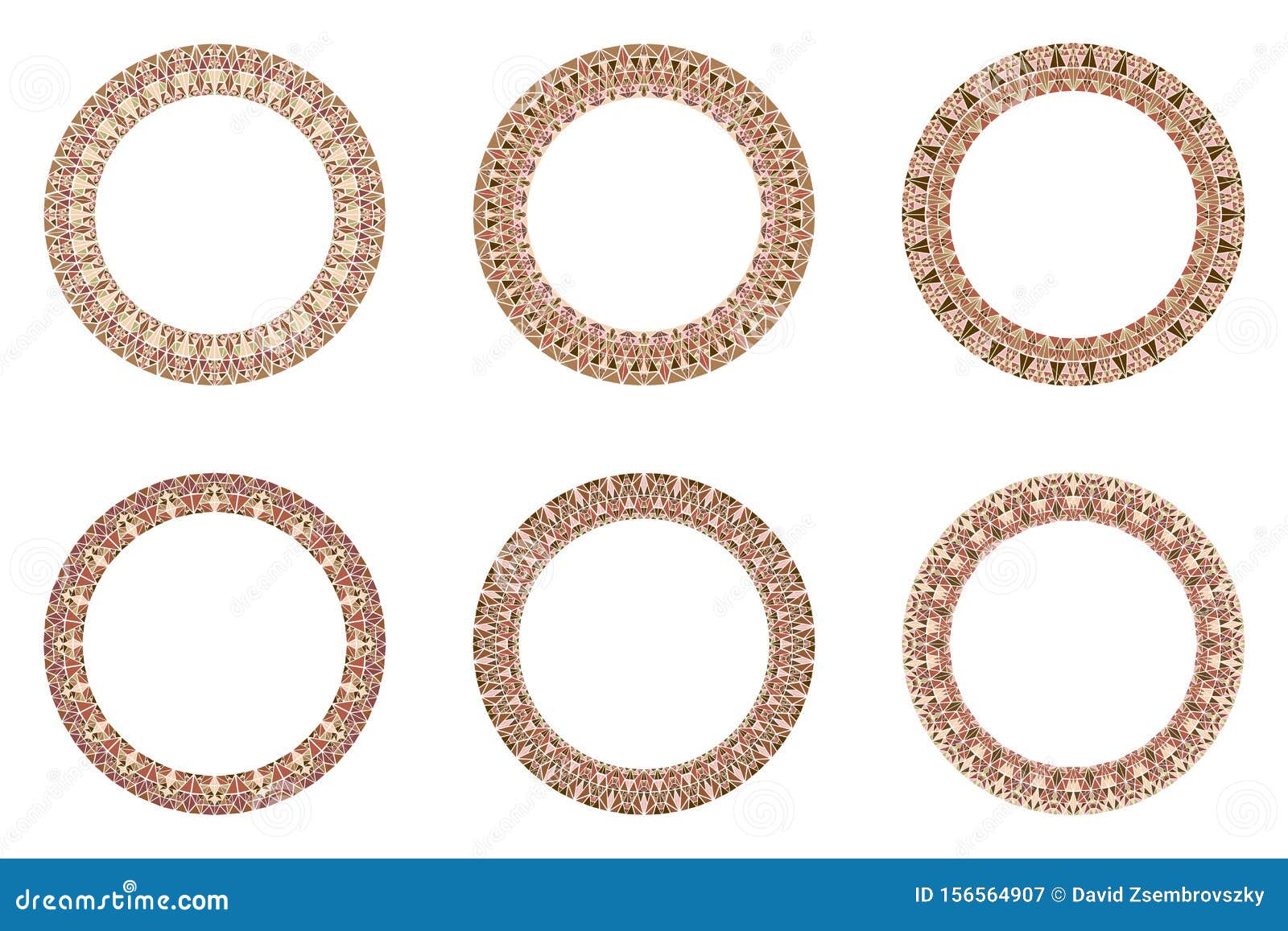 Triangle Tile Border Collection - Circular Round Vector Designs ...