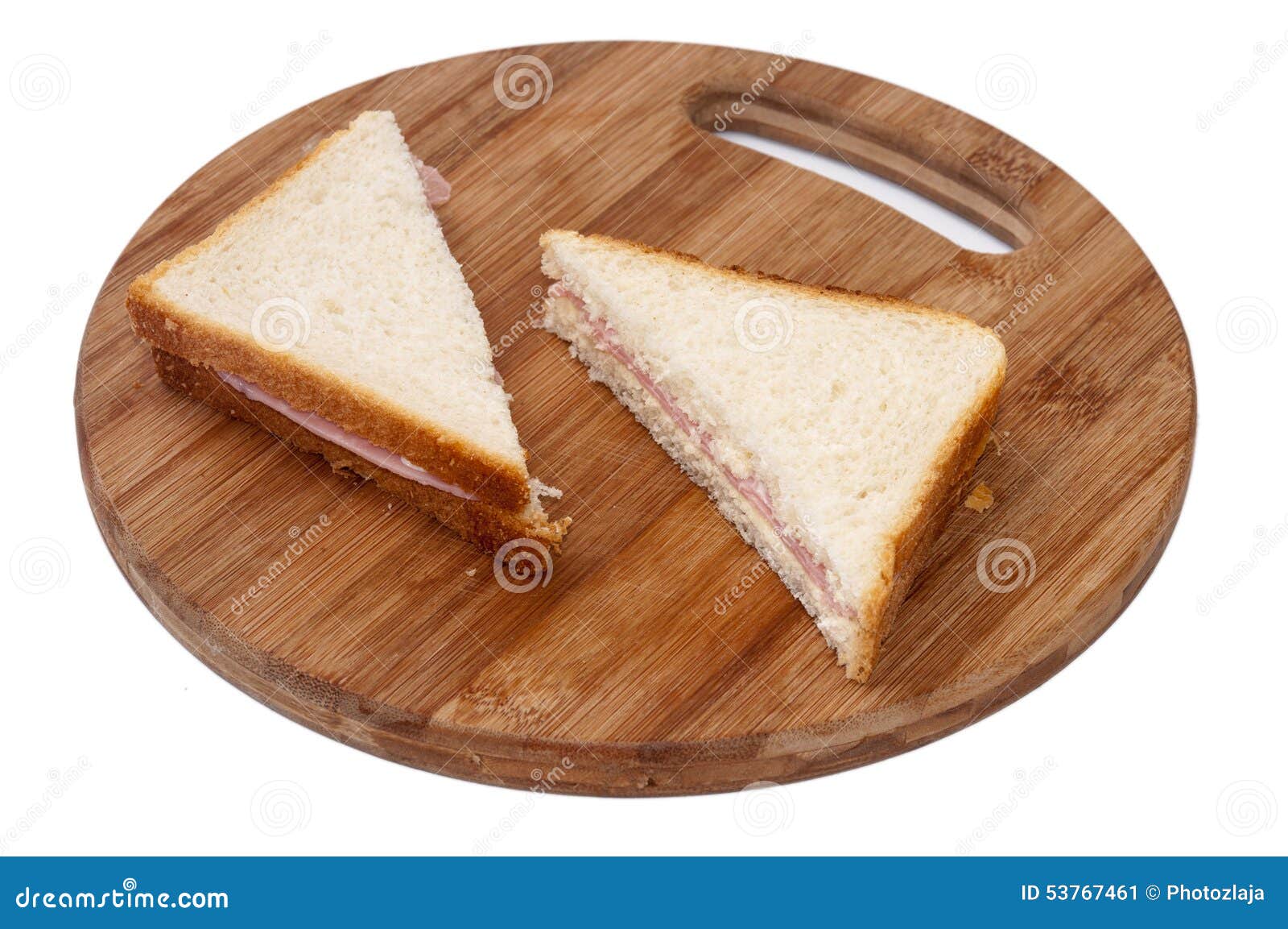Triangle Toast Sandwiches with Ham Stock Image - Image of slice, beef ...