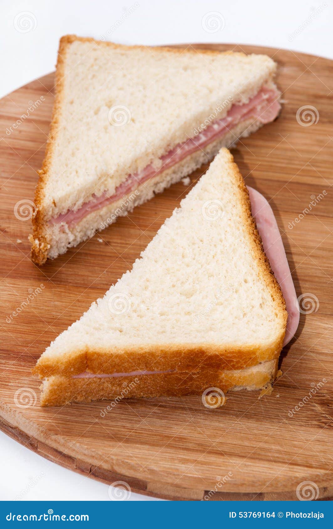 Triangle Toast Sandwiches with Ham Stock Photo - Image of salami, fresh ...