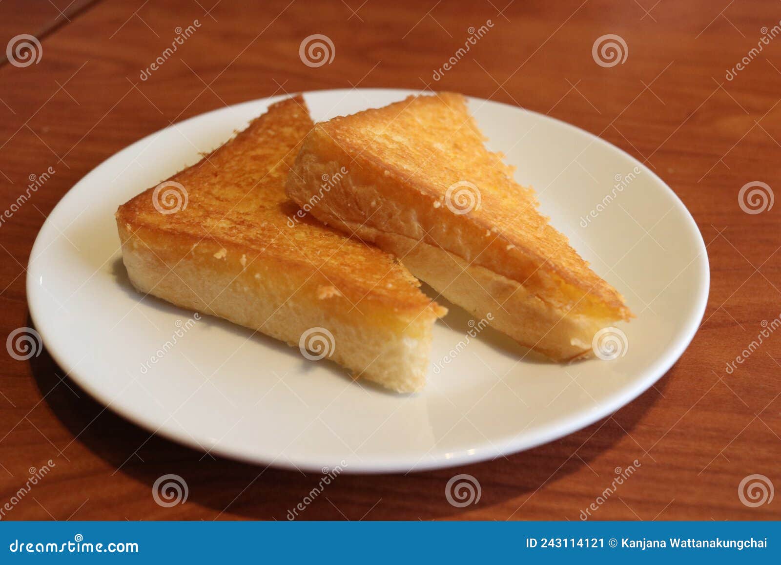 Triangle Toasted Bread on Dish Stock Image - Image of bakery ...
