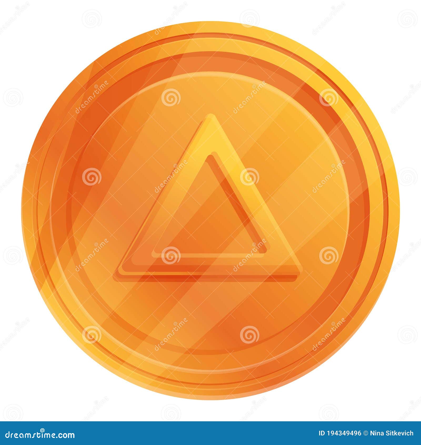 Triangle Token Icon, Cartoon Style Stock Vector - Illustration of ...