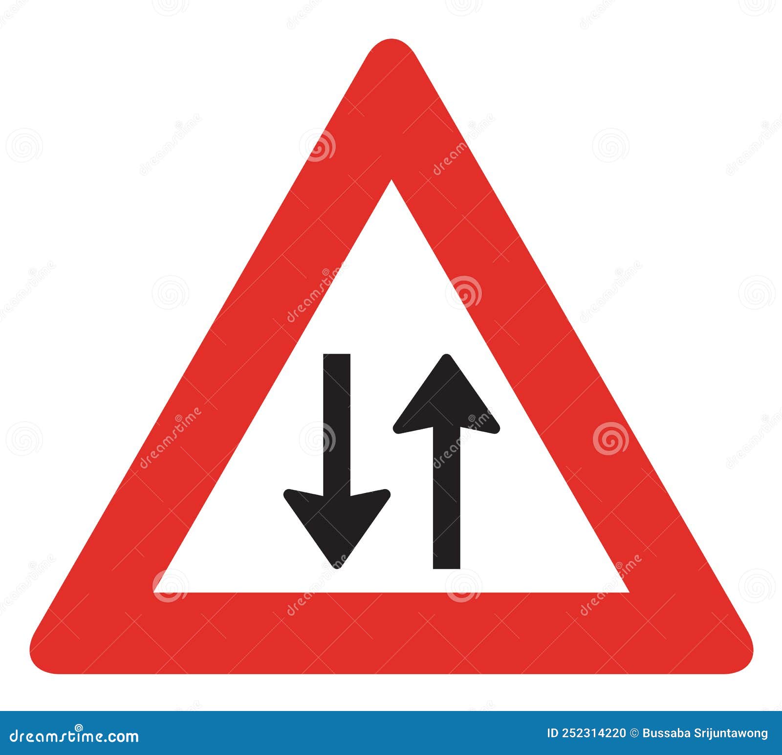 Triangle Traffic Sign For Warning With Free Space. German Translation ...